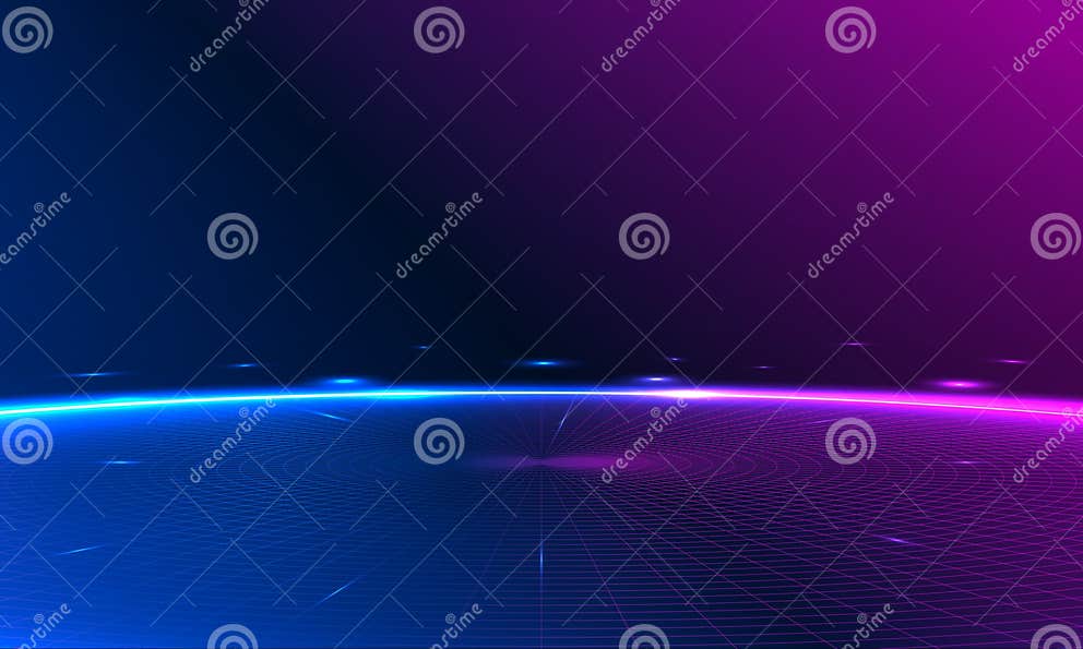 Synthwave Wireframe Net Illustration. Abstract Digital Background Stock ...