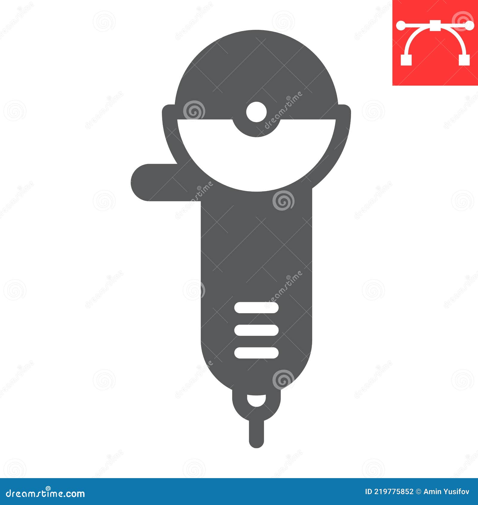 Angle grinder glyph icon stock vector. Illustration of logo - 219775852