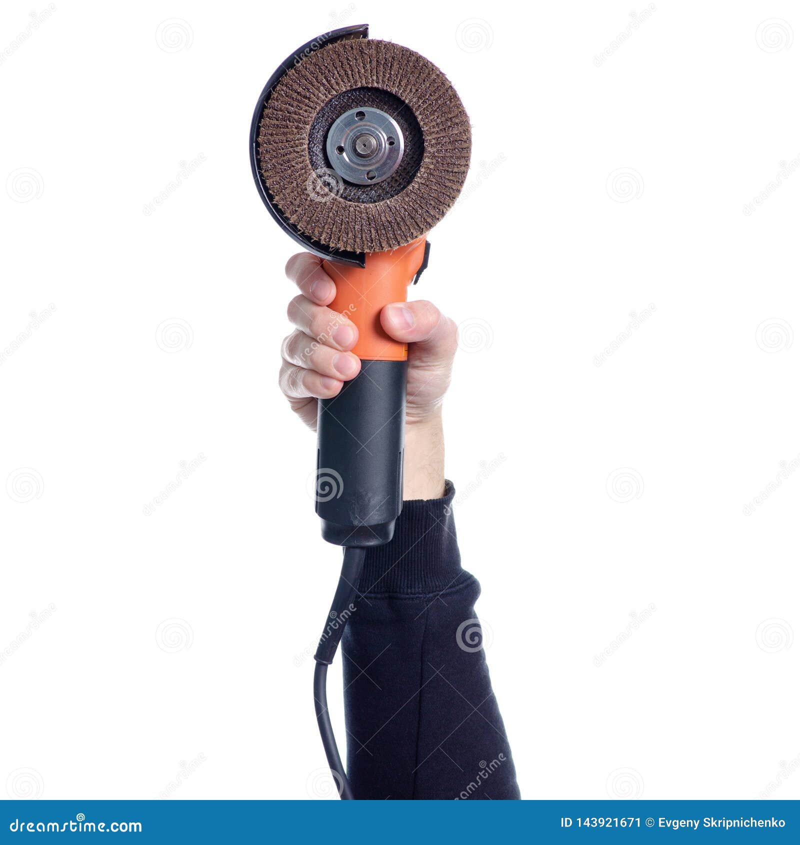 Angle grinder in hand stock image. Image of cutter, iron - 143921671