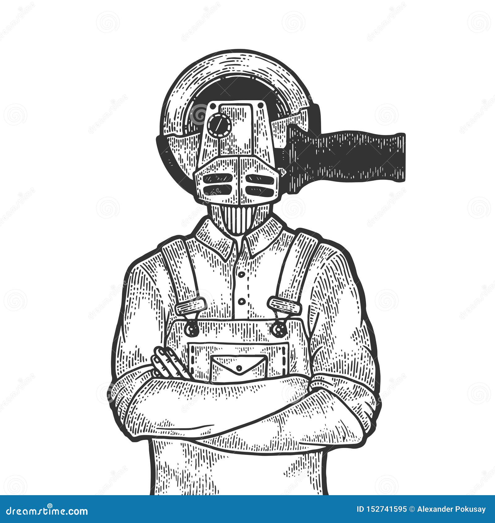Angle Grinder Head Worker Sketch Engraving Vector Stock Vector ...