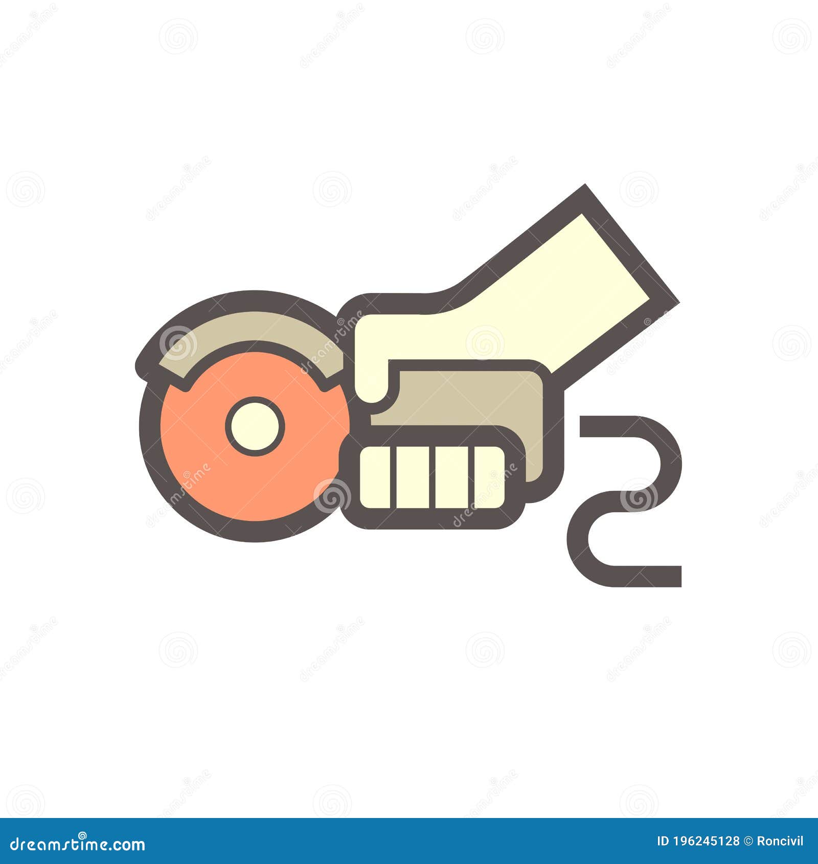 Angle grinder icon stock vector. Illustration of icon - 196245128
