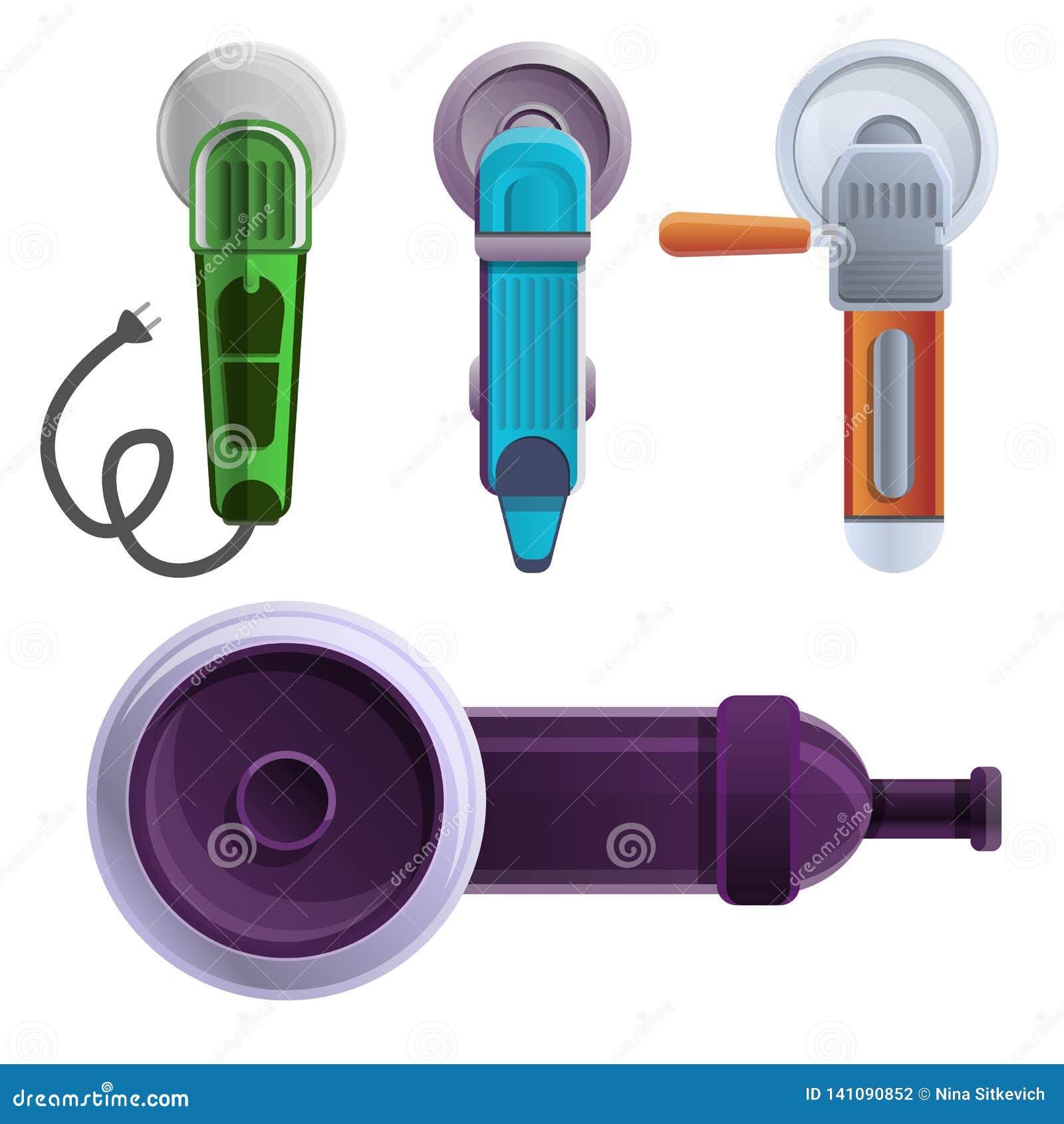 Angle Grinder Icons Set, Cartoon Style Stock Vector - Illustration of ...