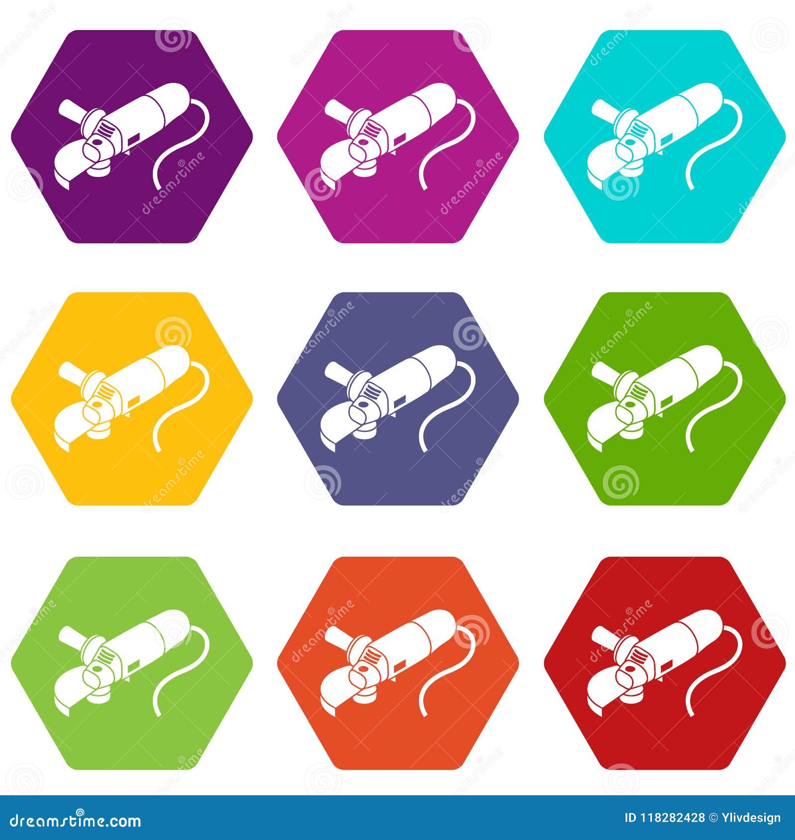 Angle Grinder Icons Set 9 Vector Stock Vector - Illustration of ...