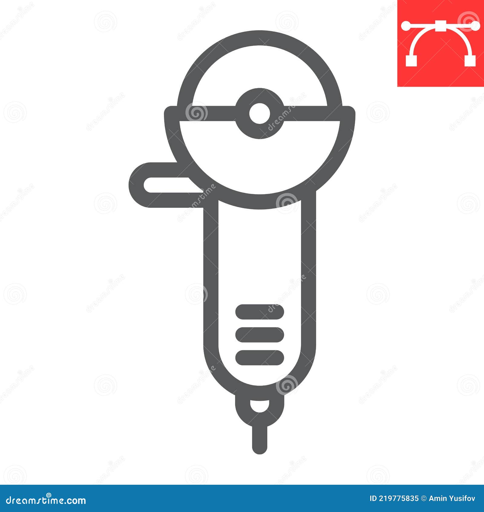 Angle grinder line icon stock vector. Illustration of machine - 219775835