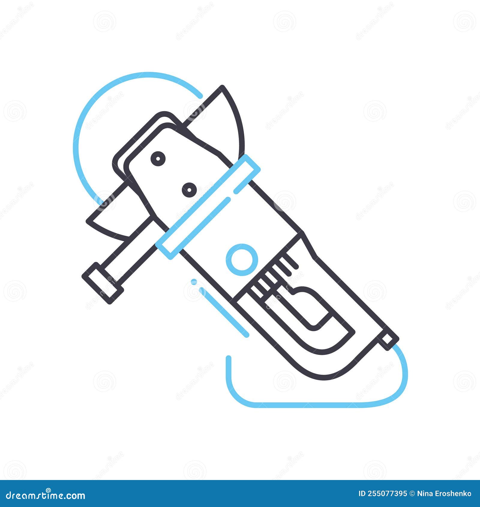 Angle Grinder Machine Line Icon, Outline Symbol, Vector Illustration ...
