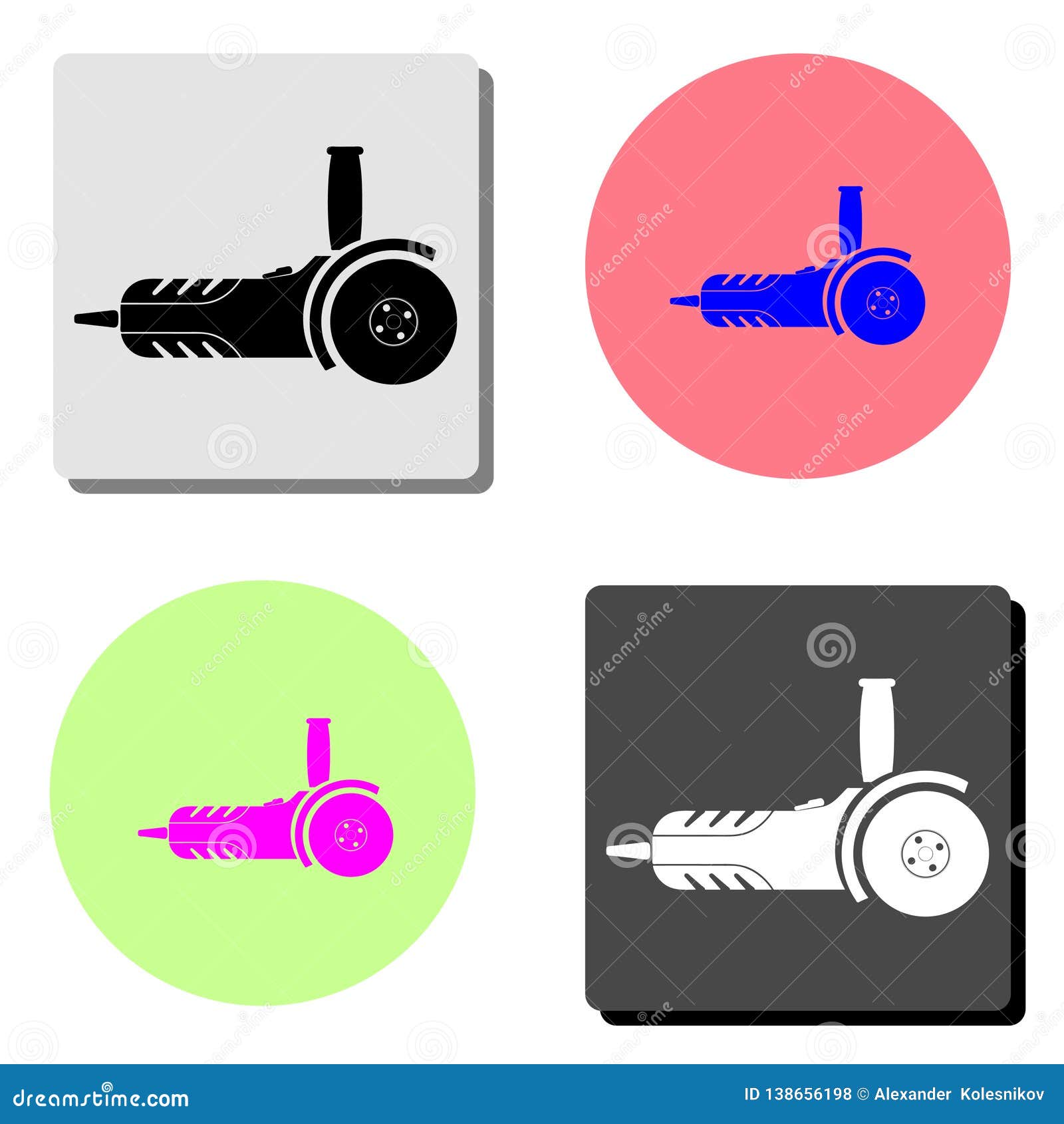 Angle Grinder. Flat Vector Icon Stock Vector - Illustration of ...