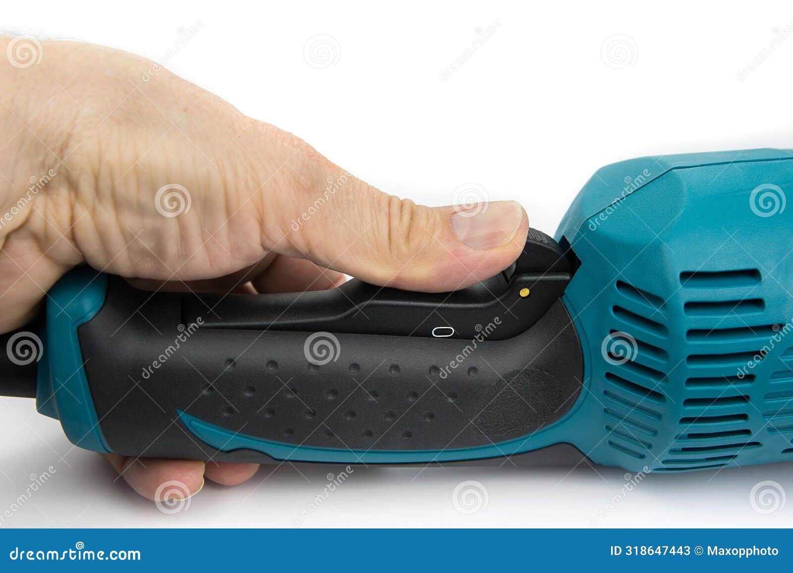 Angle Grinder Switch Trigger with a Safety Lock Stock Image - Image of ...