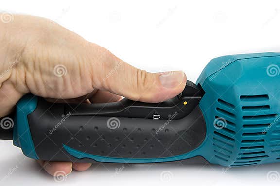 Angle Grinder Switch Trigger with a Safety Lock Stock Image - Image of ...