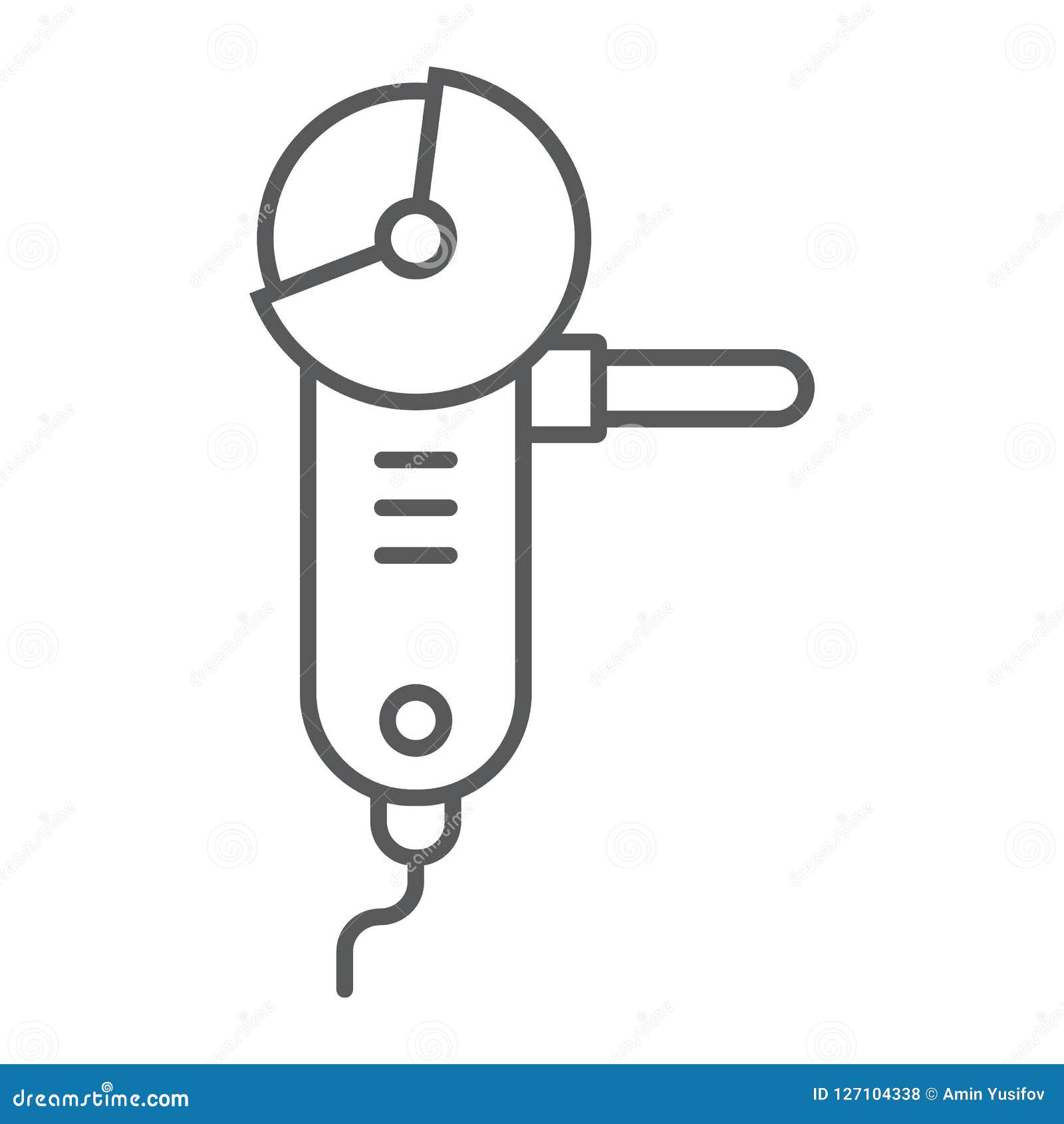 Angle Grinder Thin Line Icon, Tool and Equipment, Cutter Sign, Vector ...