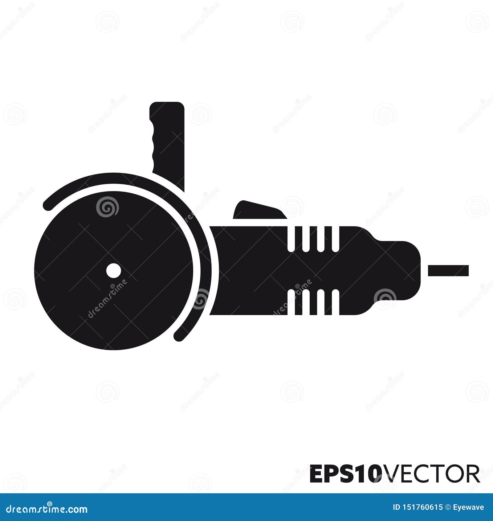 Angle Grinder Vector Glyph Icon Stock Vector - Illustration of white ...