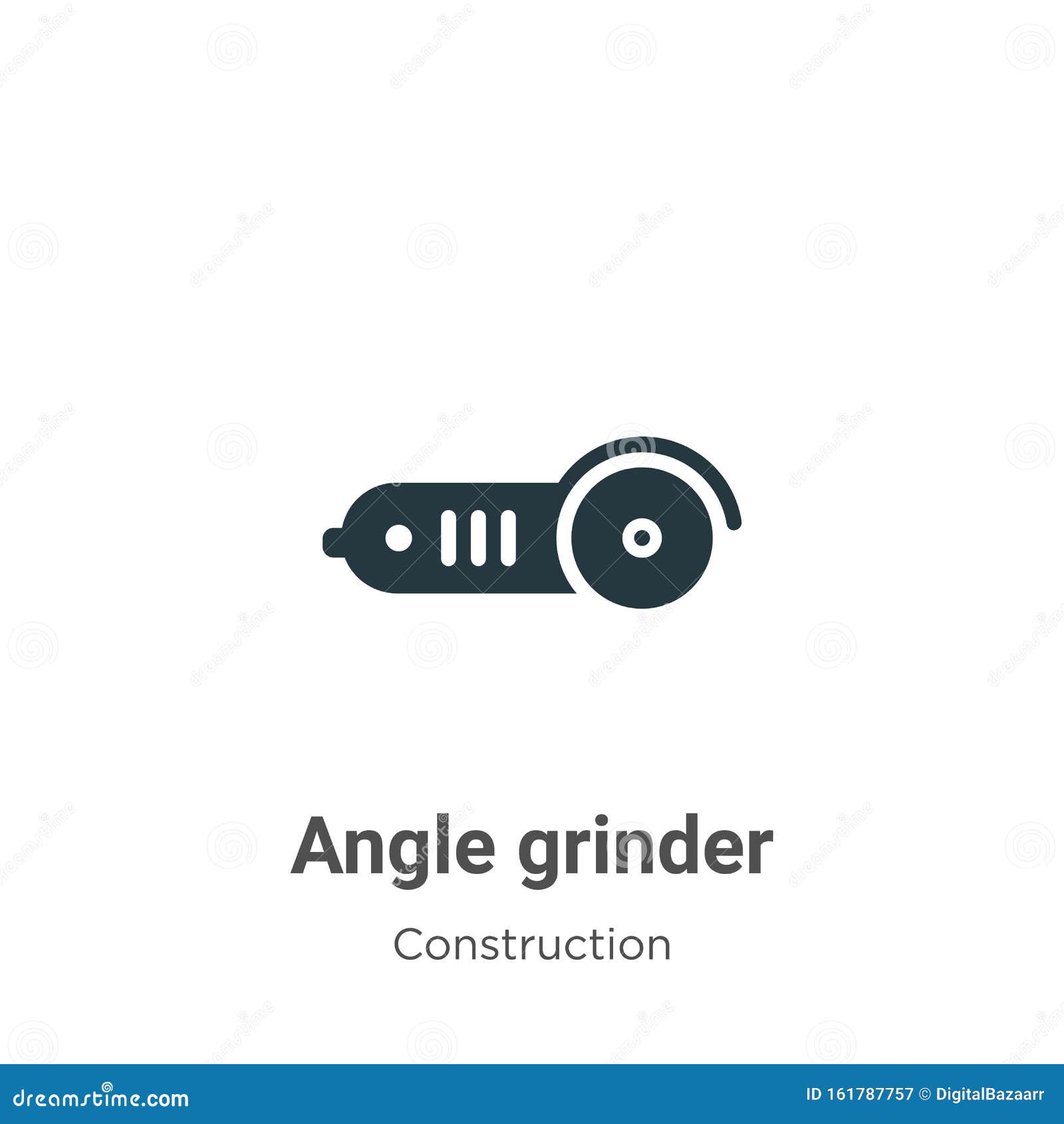 Angle Grinder Vector Icon on White Background. Flat Vector Angle ...