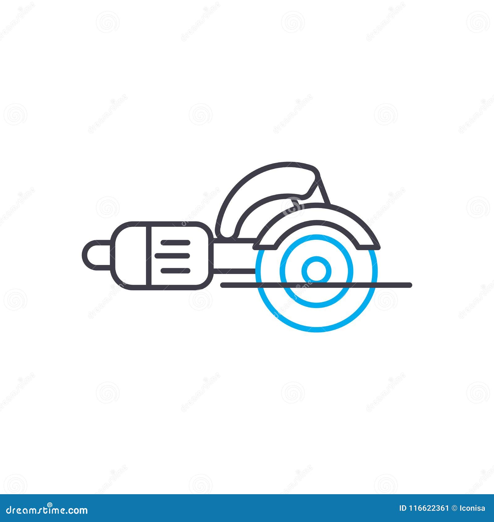 Angle Grinder Vector Thin Line Stroke Icon. Angle Grinder Outline ...