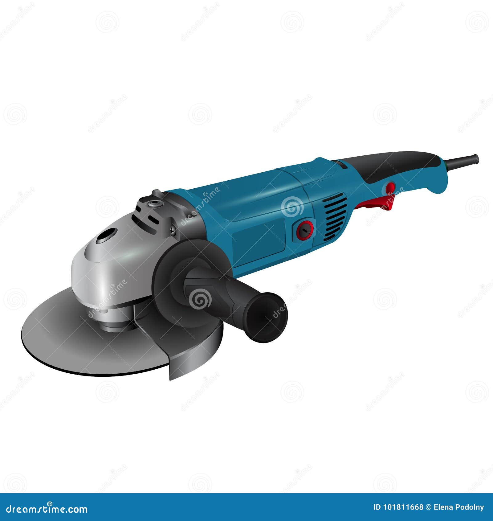 Angle Grinder on White Background Stock Vector - Illustration of cord ...