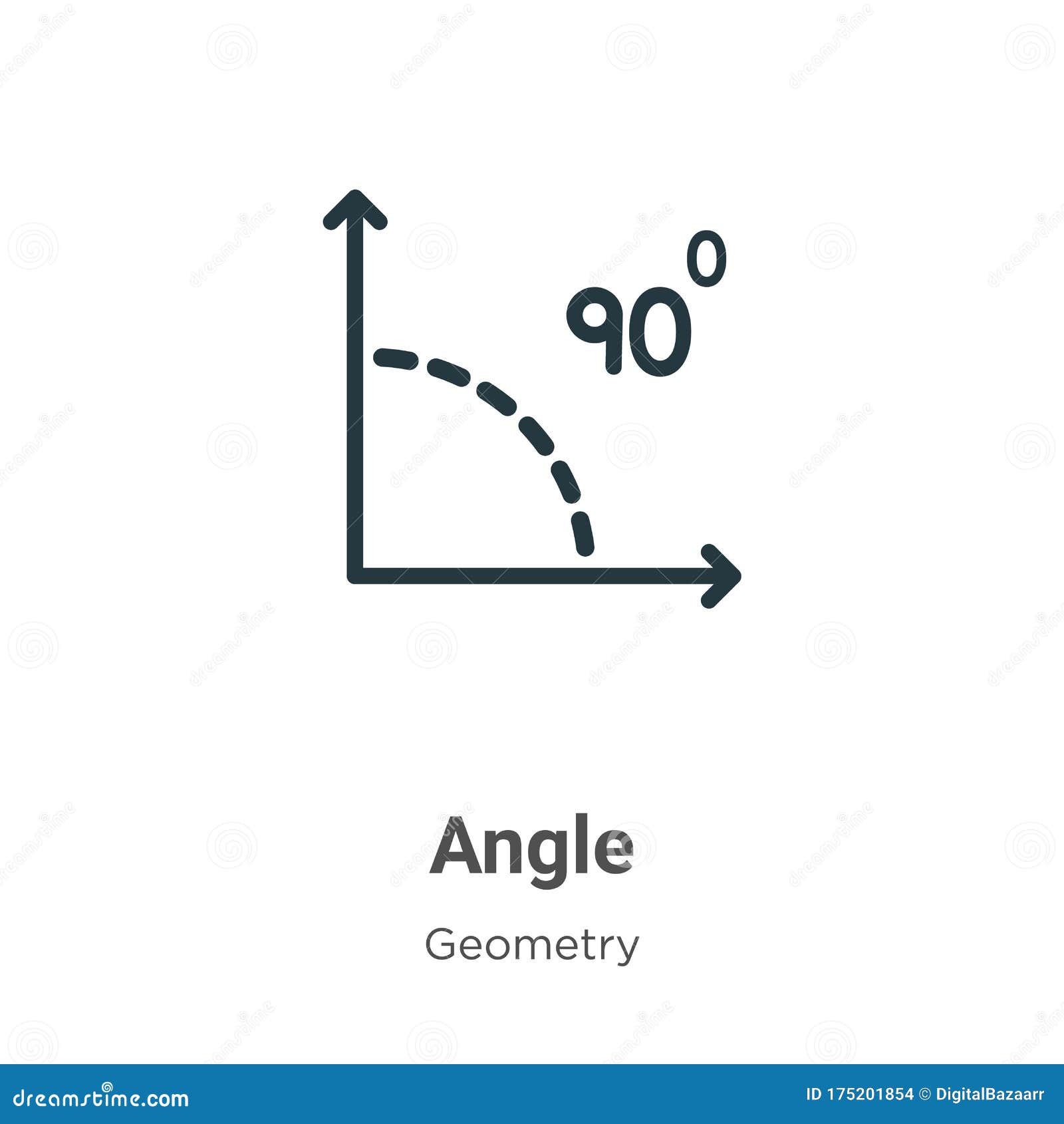 Angle Outline Vector Icon. Thin Line Black Angle Icon, Flat Vector ...
