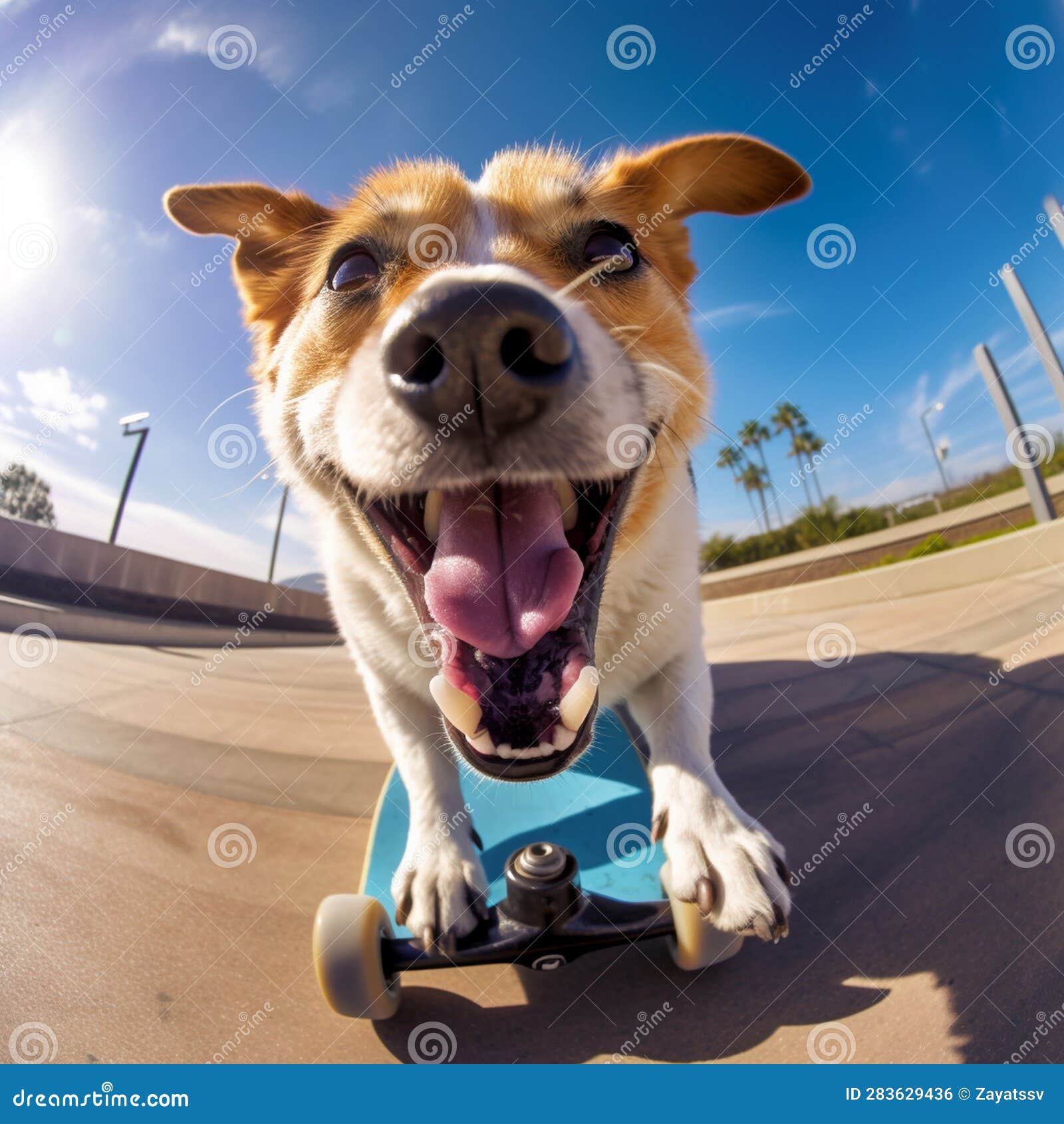 360 Angle Picture of a Dog Skateboarder. AI Generative Stock Photo ...
