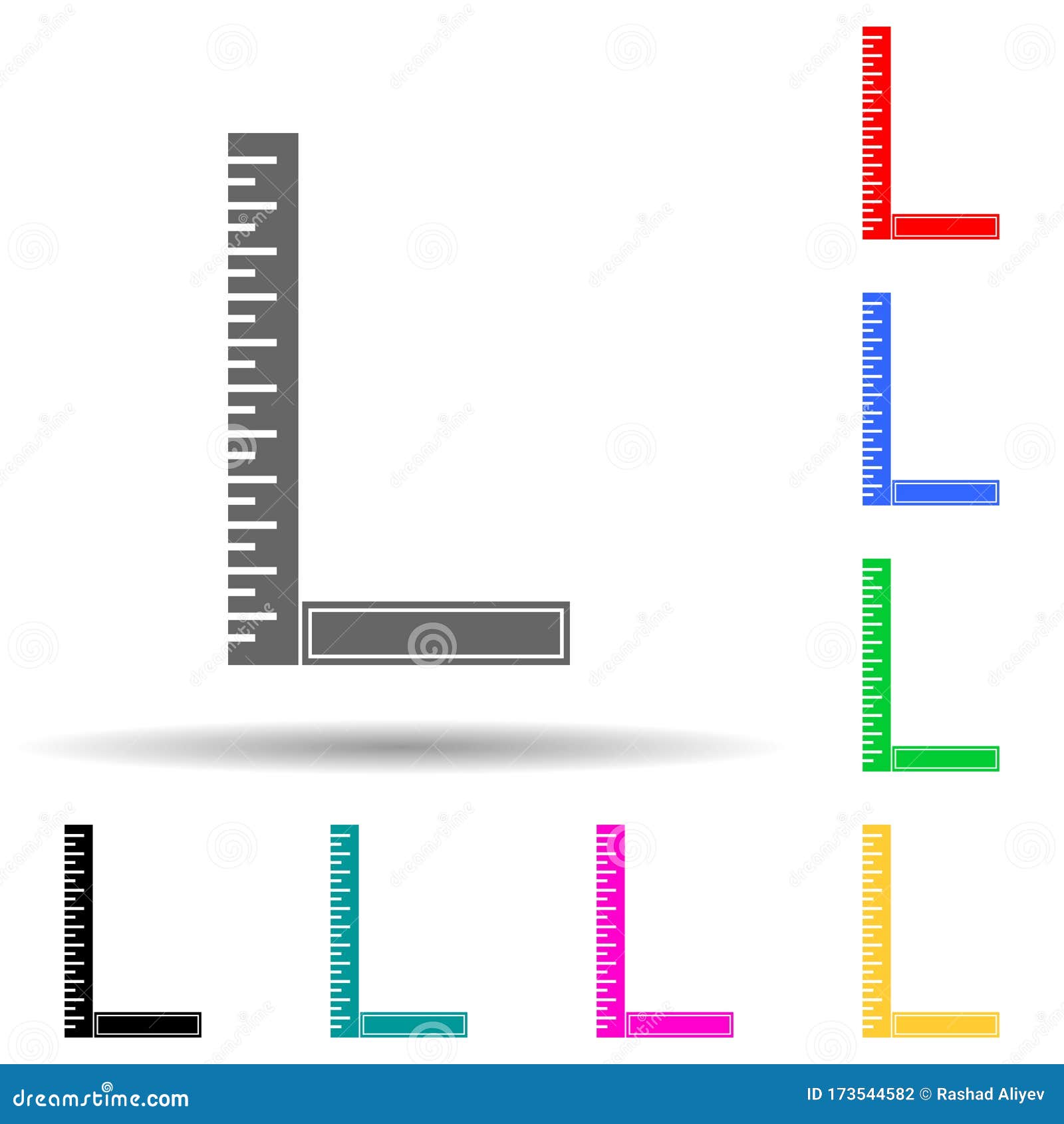 Angle Ruler Multi Color Style Icon. Simple Glyph, Flat Vector of ...