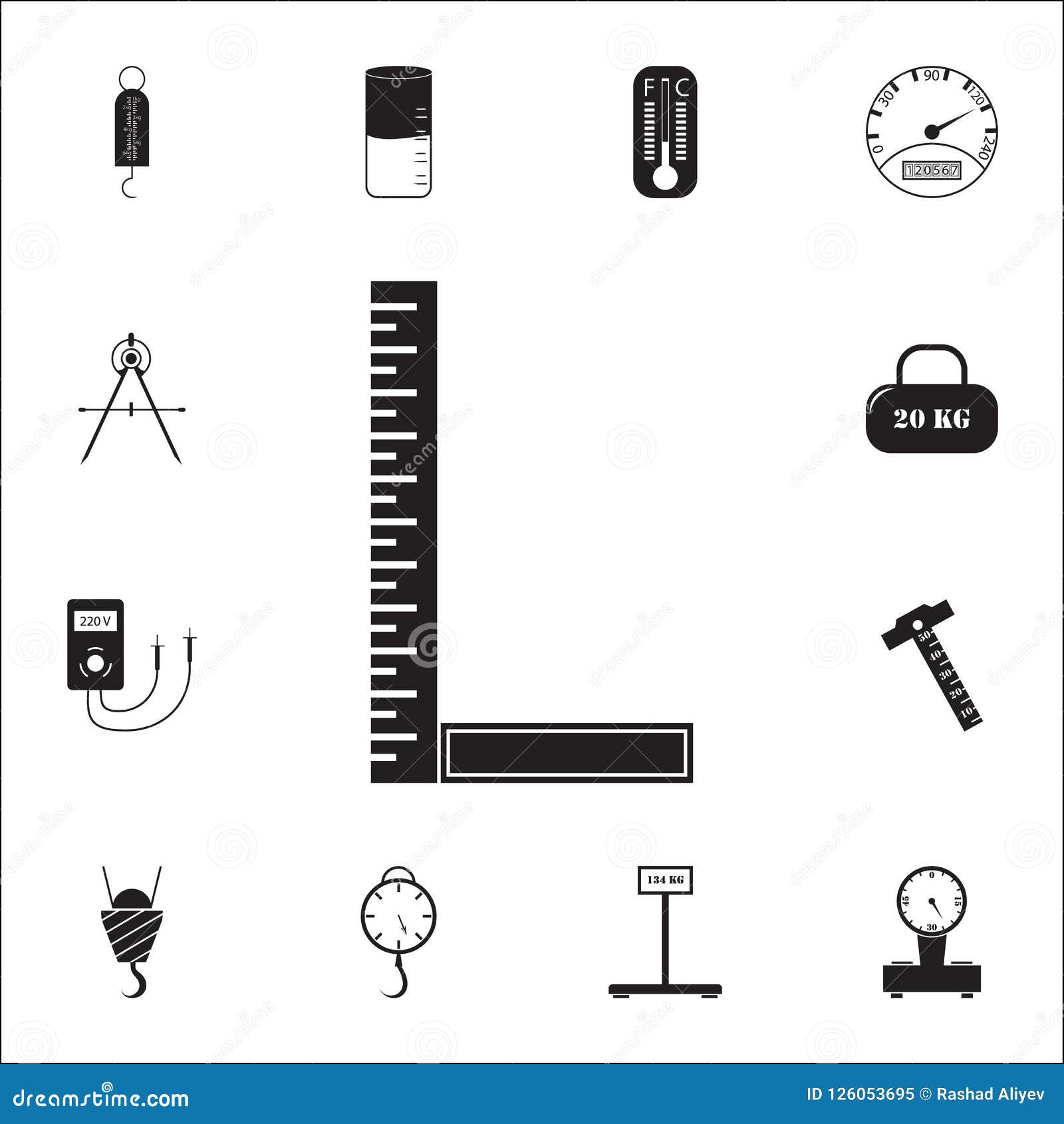 Angle Rulericon. Measuring Elements Icons Universal Set for Web and ...
