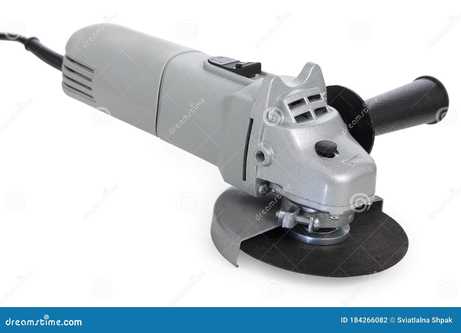 Angle Sander Machine Tool with Abrasive Disc Isolated on White ...