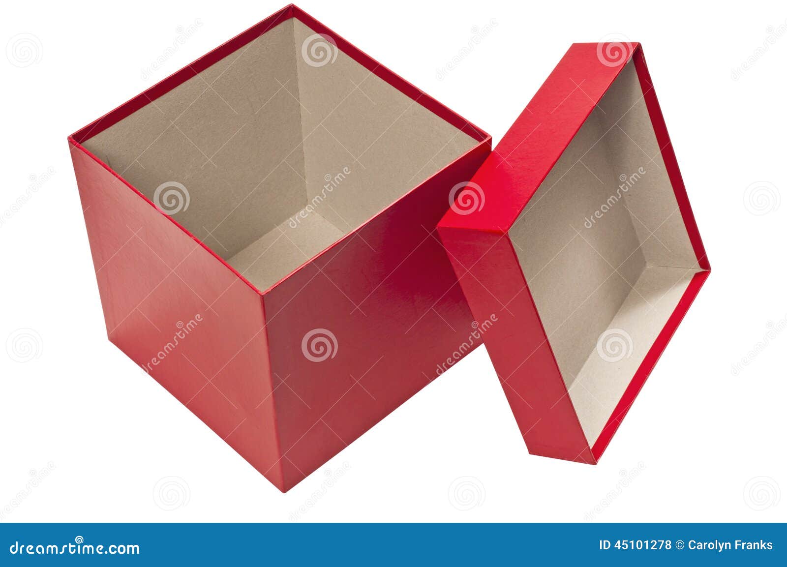 Angle Shot of Big Red Box with Lid Stock Illustration - Illustration of ...