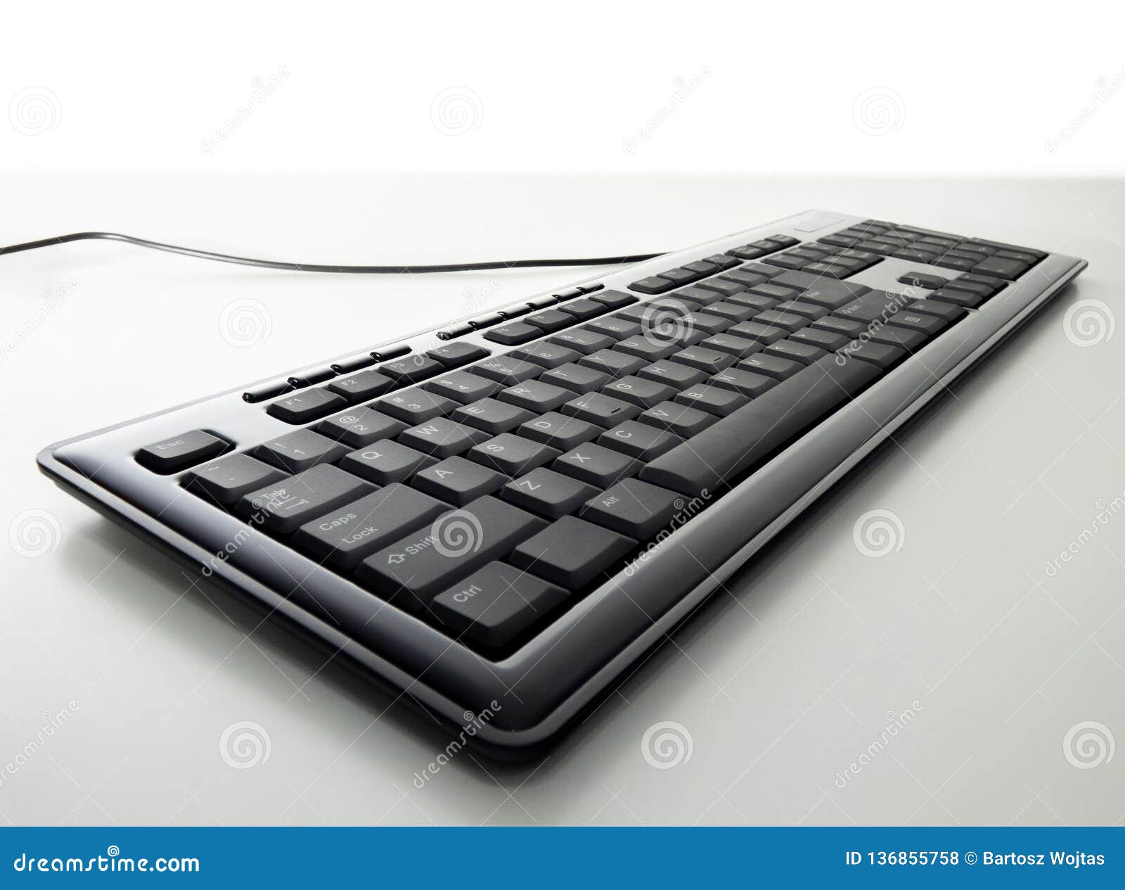 Generic Black Modern Computer Keyboard on White Background Stock Photo ...