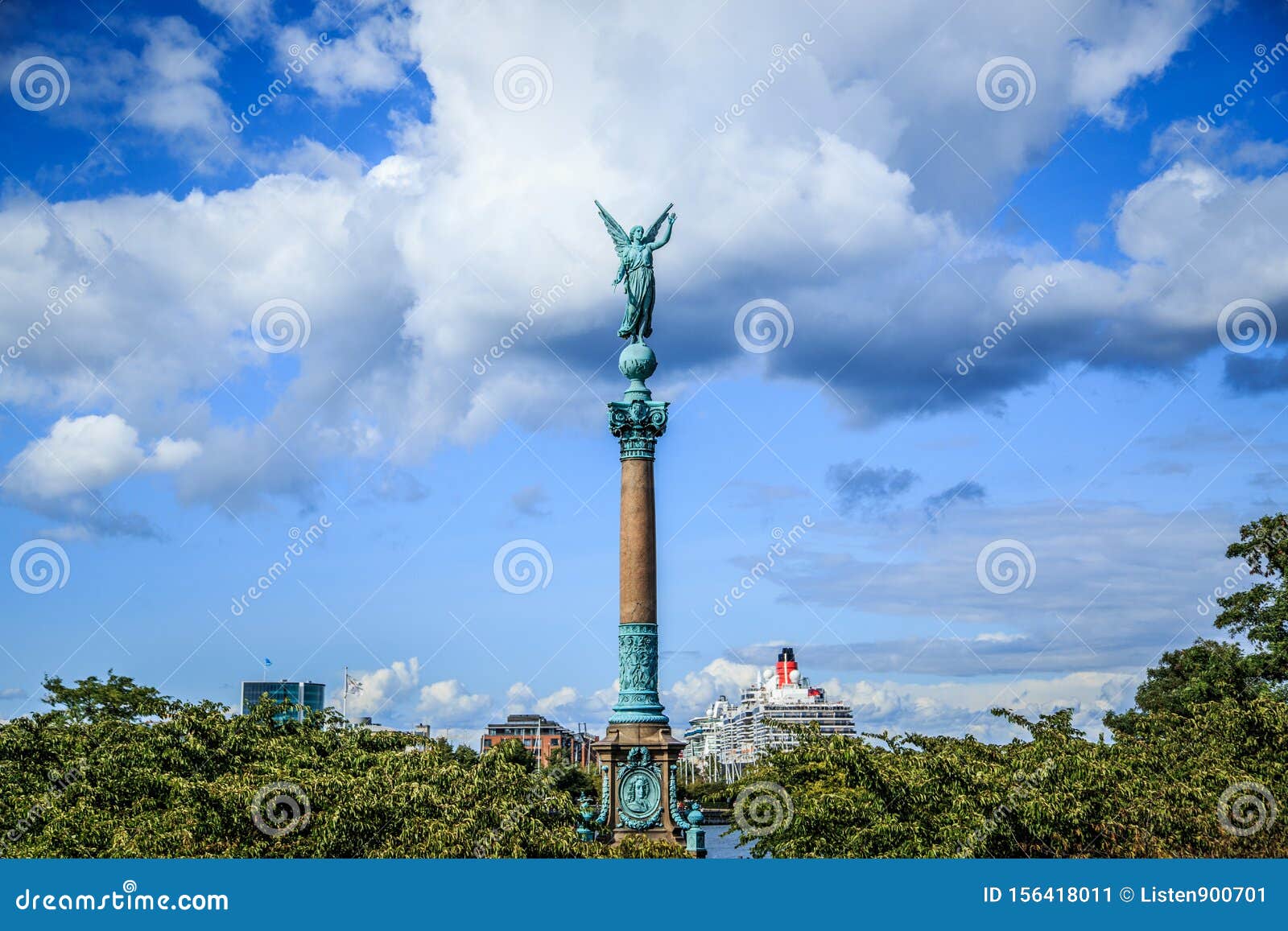 An Angle Statue in the Center of Copenhagen, Denmark Stock Image ...