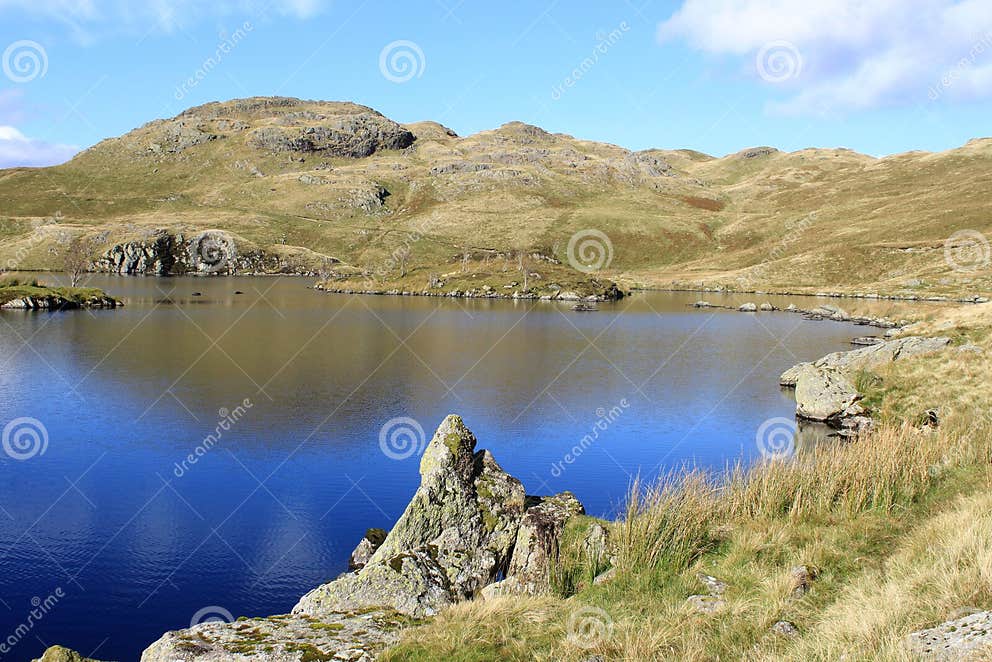Angle Tarn and Angletarn Pikes, Lake District. Stock Photo - Image of ...