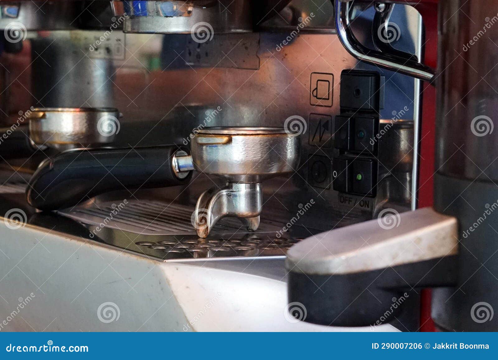 Angle Veiw of a Tools Handle with a Ground Coffee for Preparing Machine ...