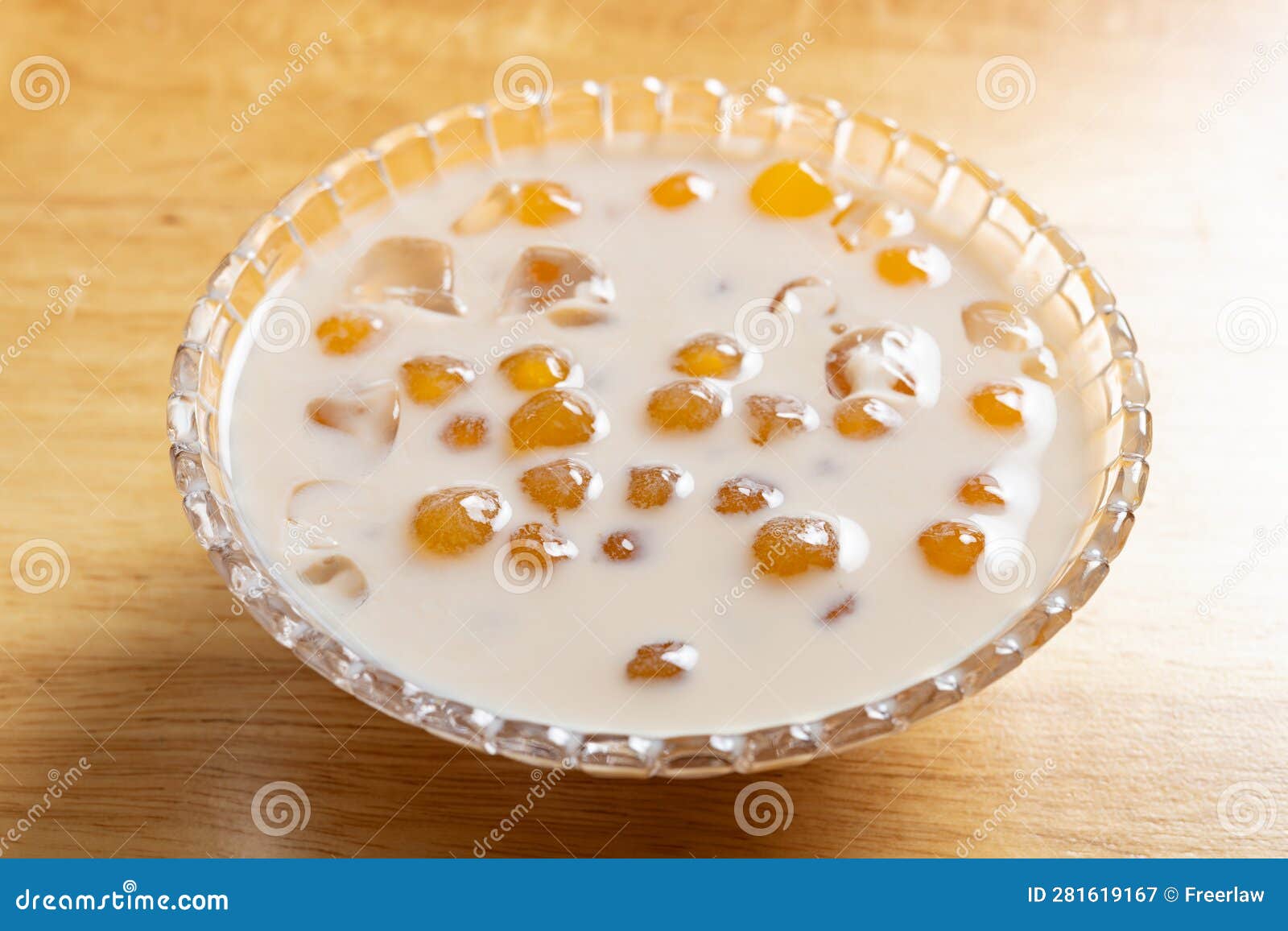 Bowl of Milktea Flavor Syrup with Tapioca Balls Stock Image - Image of ...