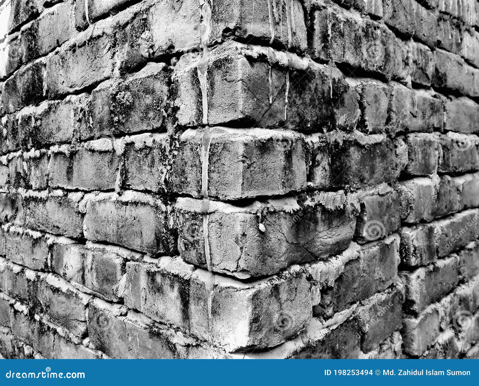 Angle View of Seamless Brick Wall Texture Design Wallpaper Background ...