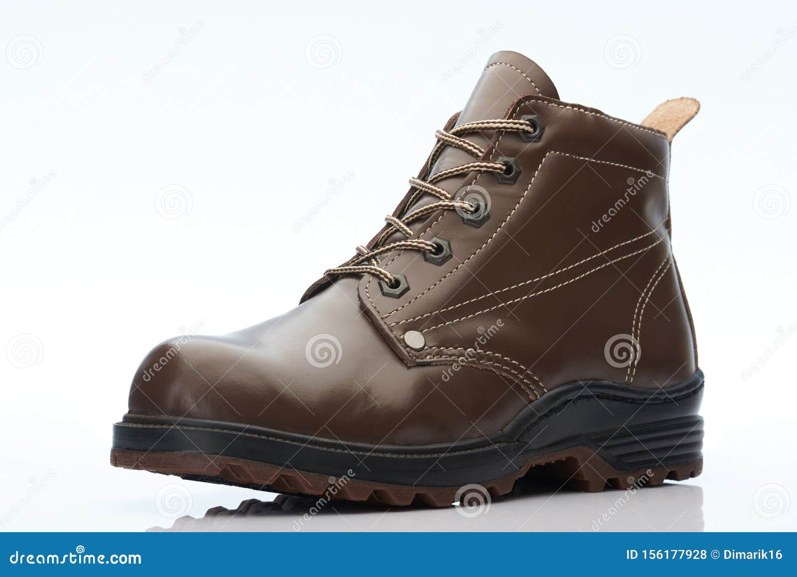 Angle View of Brown Leather Shoe Stock Photo - Image of wear, elegance ...