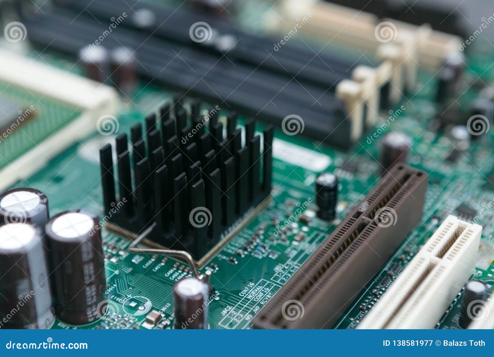 Angle View of a Computer Motherboard Chip Stock Image - Image of ...