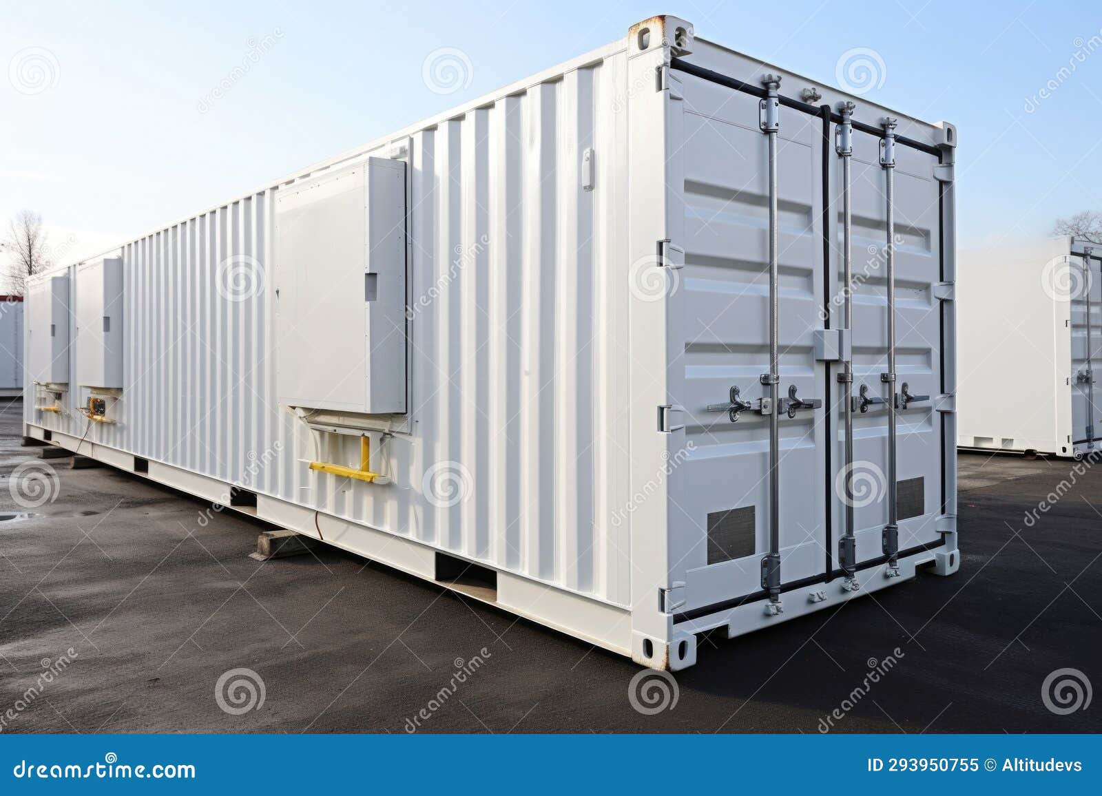 Angle View of a Container-style Mobile Cold Storage Unit Stock Image ...