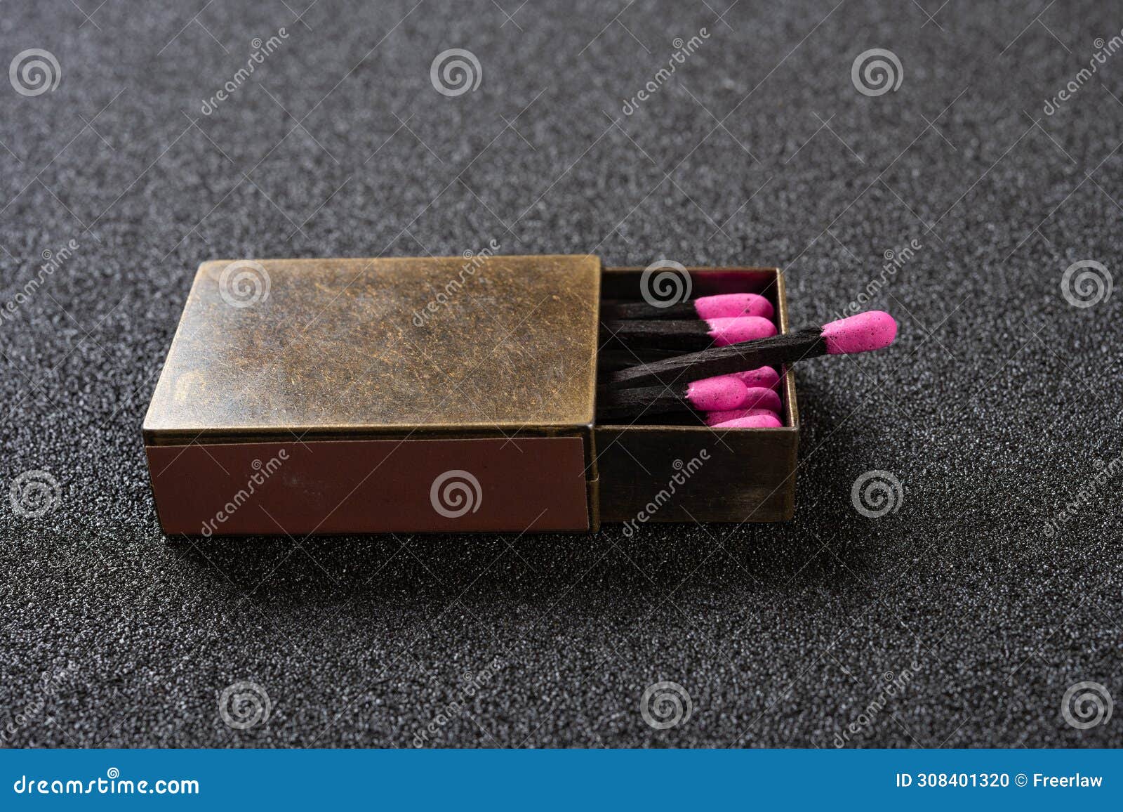 Copper Matchbox with Pink Color Match Sticks at Horizontal Composition Stock Photo - Image of ...