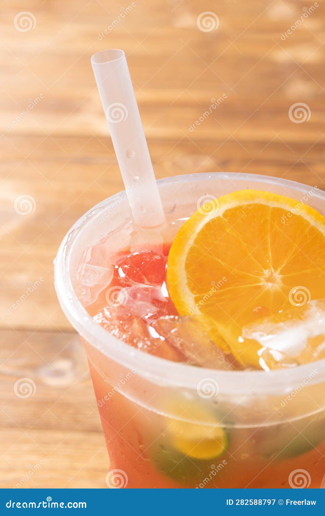 Cup of Iced Fruit Drink at Vertical Composition Stock Image - Image of ...
