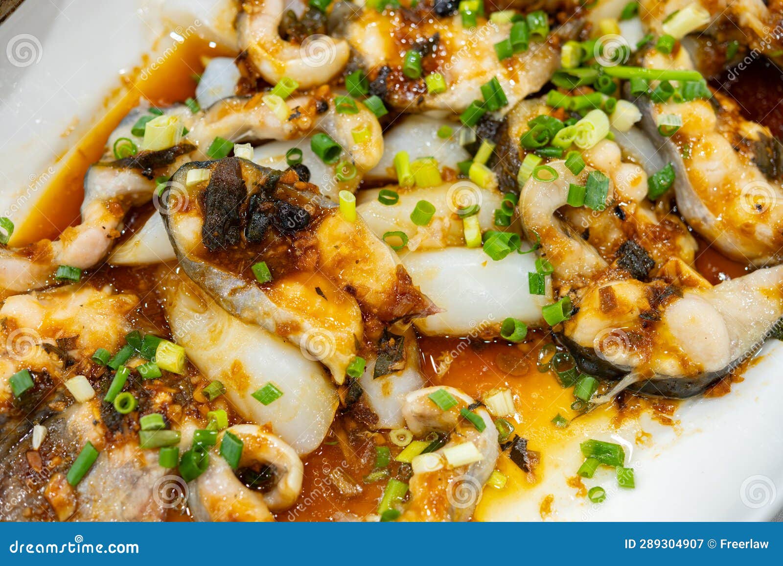 Fresh Steamed Fish Slices on a Dish Stock Image - Image of protein ...