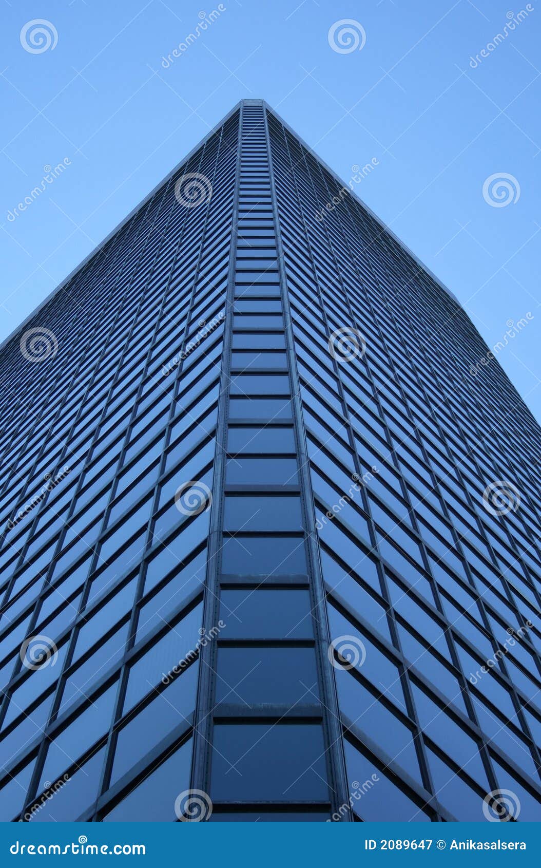 Angle View of a Glass-windowed Skyscraper Stock Image - Image of clear ...