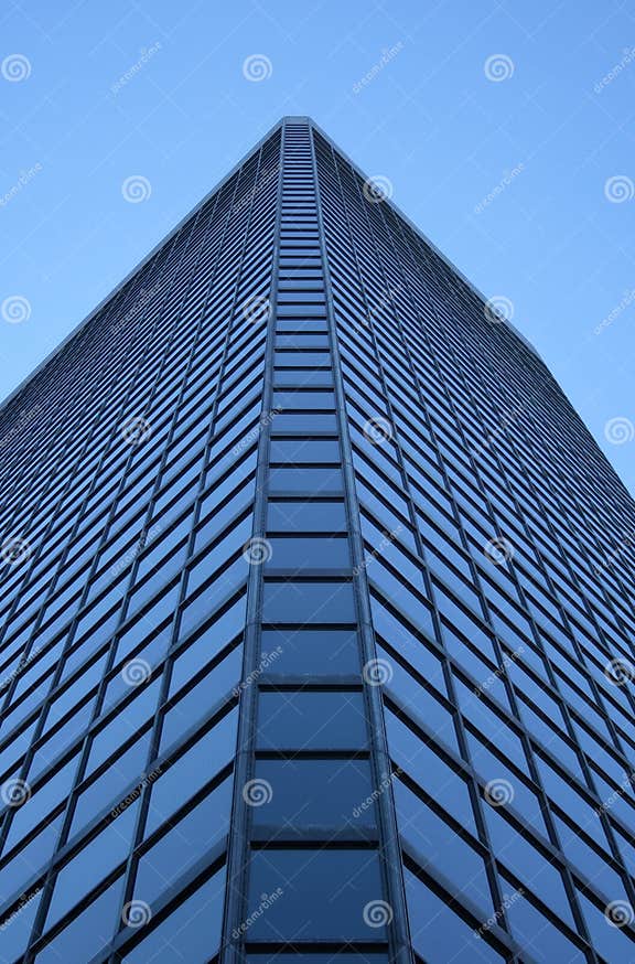 Angle View of a Glass-windowed Skyscraper Stock Image - Image of clear ...
