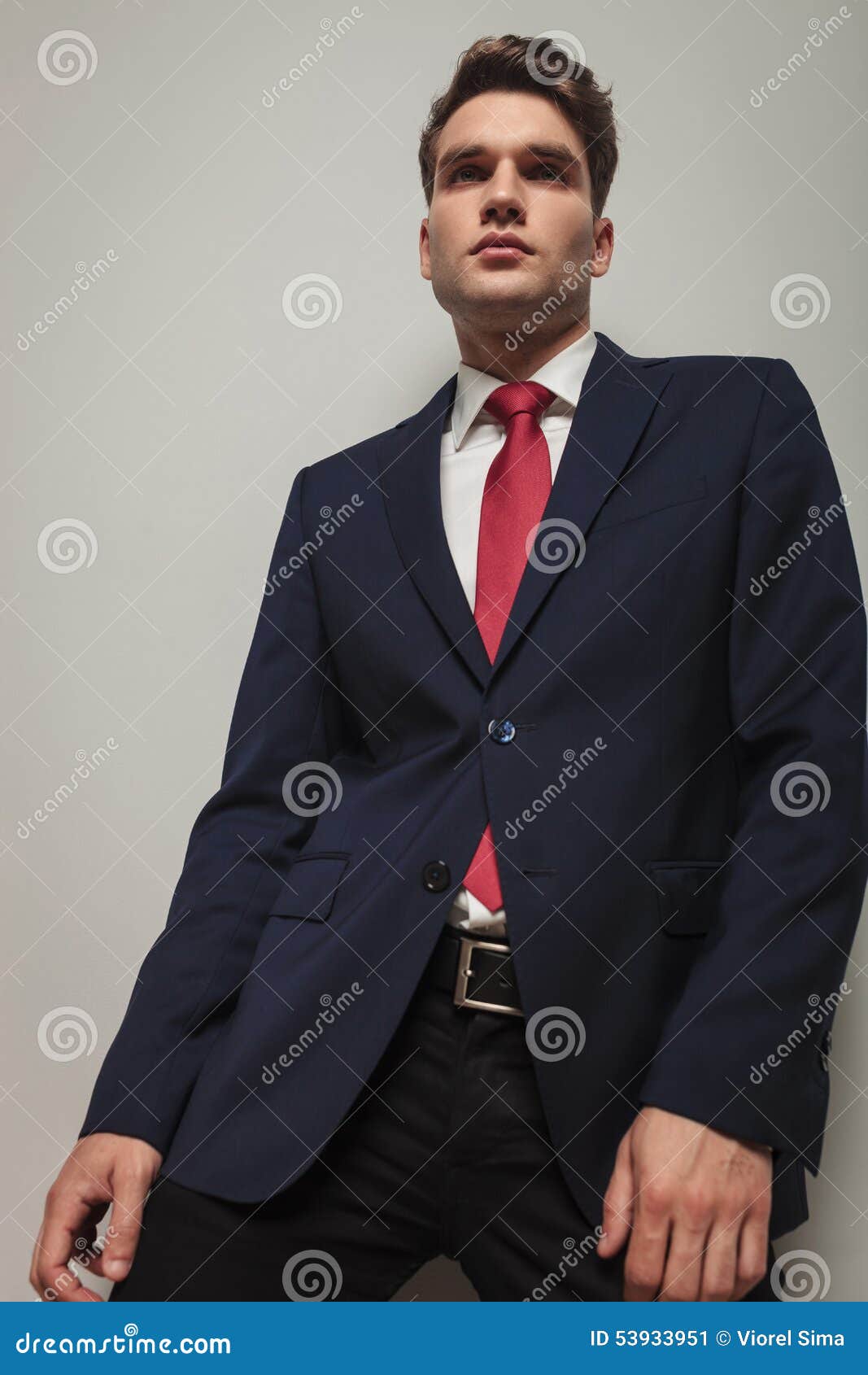 Angle View of a Handsome Young Business Man Posing Stock Image - Image ...