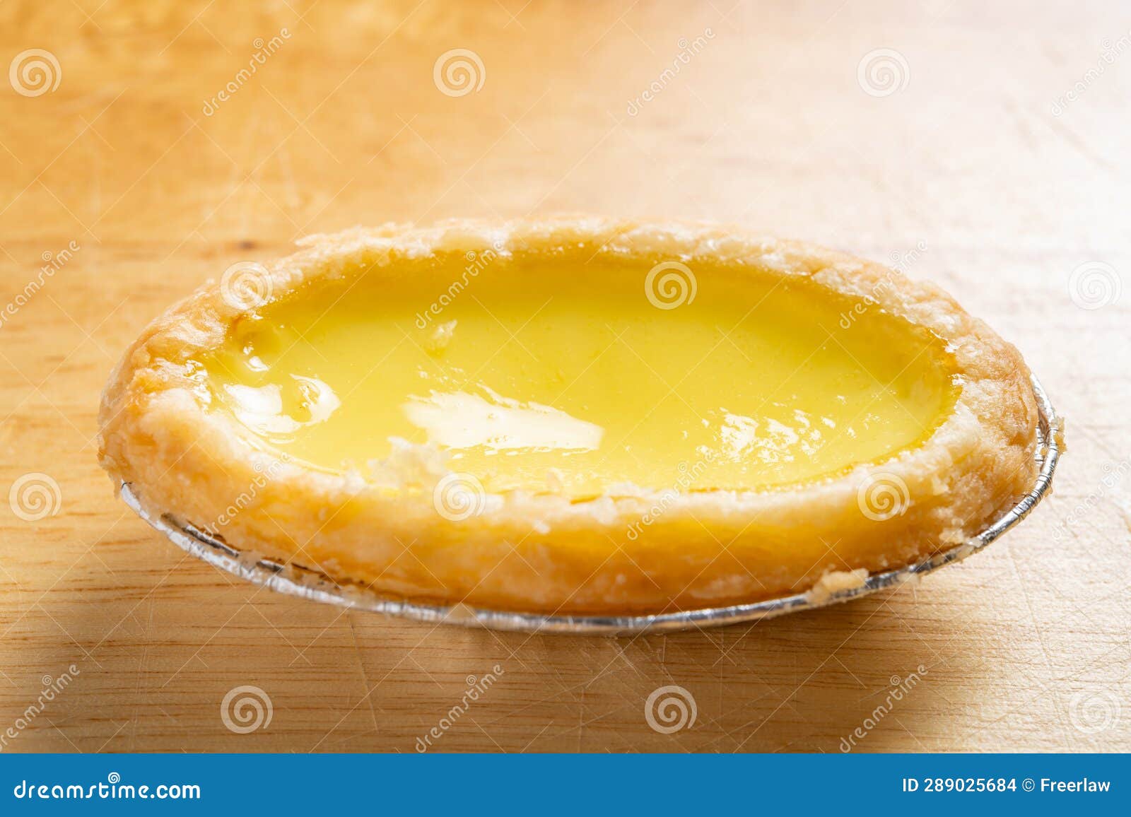 One Piece of Elliptic Shape Egg Tart Stock Photo - Image of piece ...