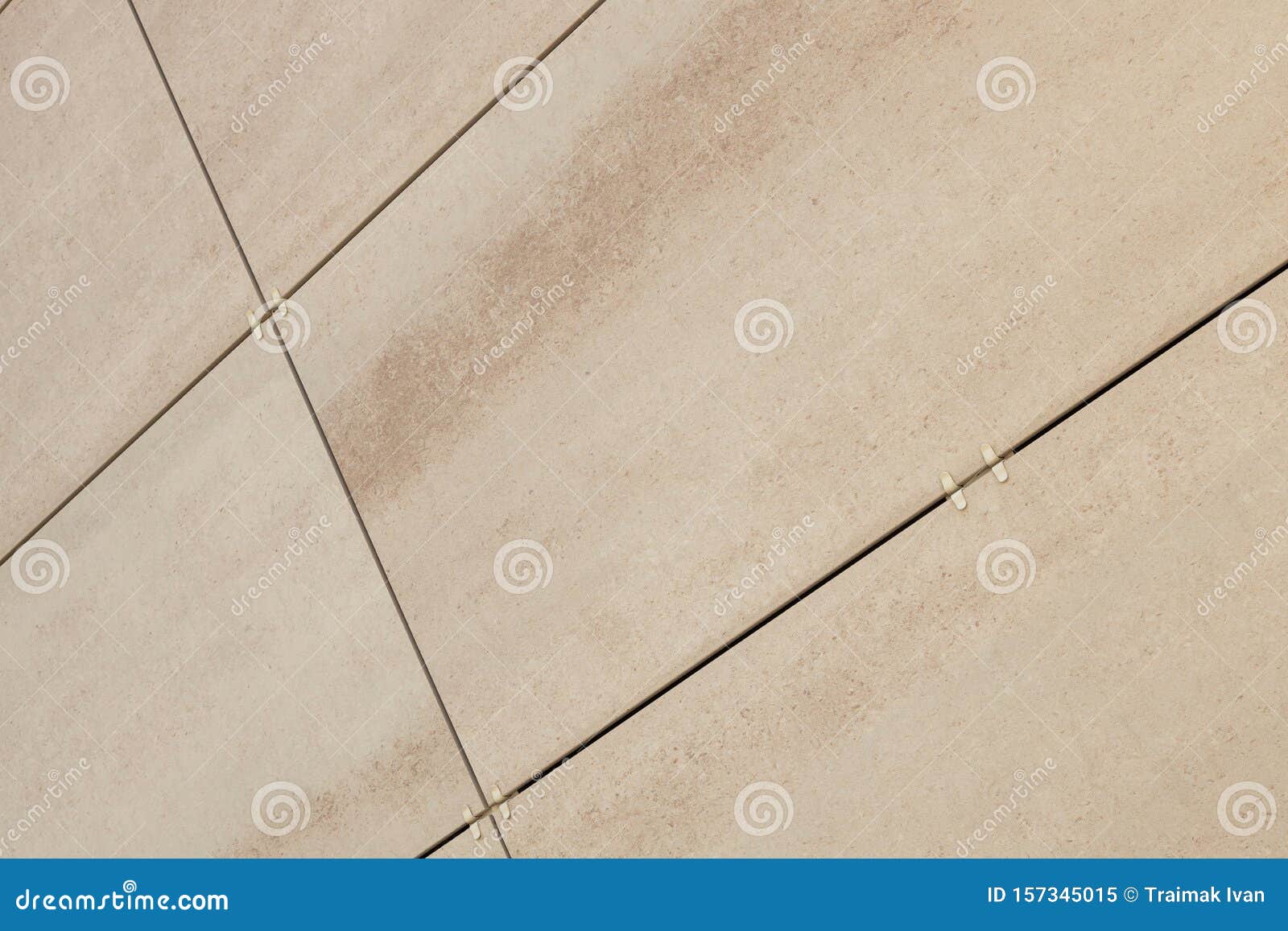 Angle View of Rectangular Concrete Beige Tiles on Wall Stock Image ...