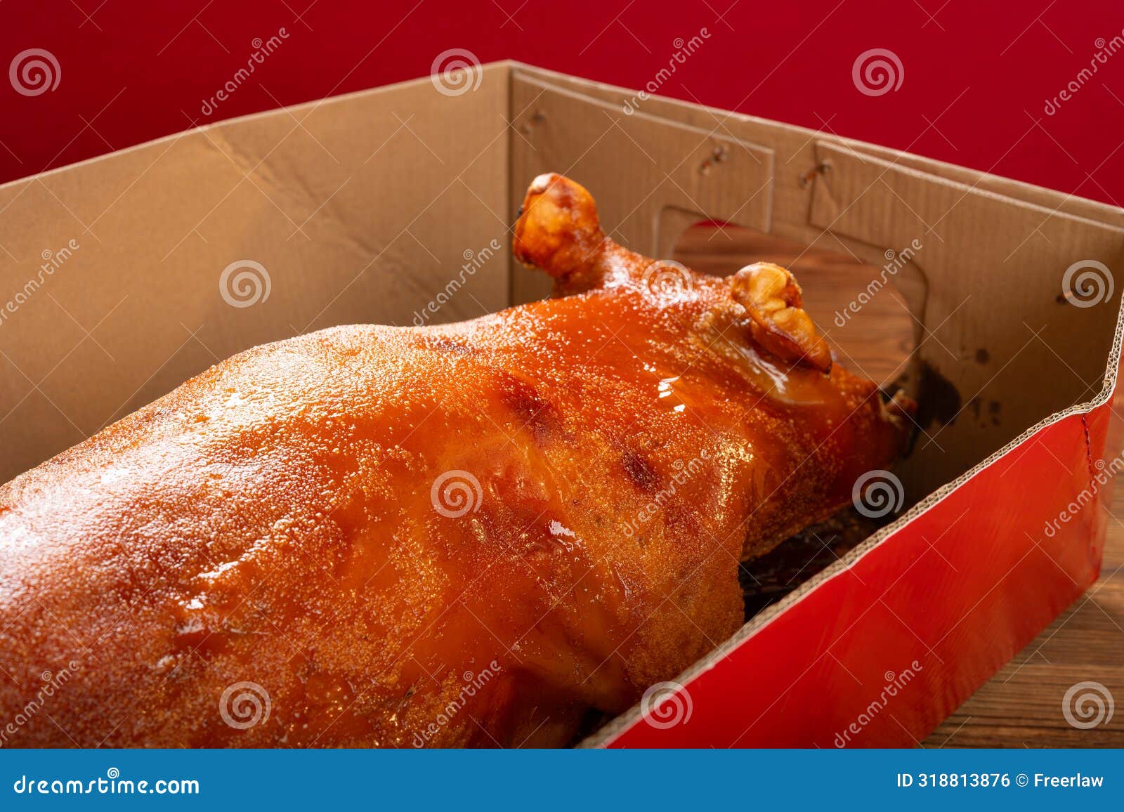 Angle View Roasted Whole Pig Horizontal Composition Stock Photo - Image ...