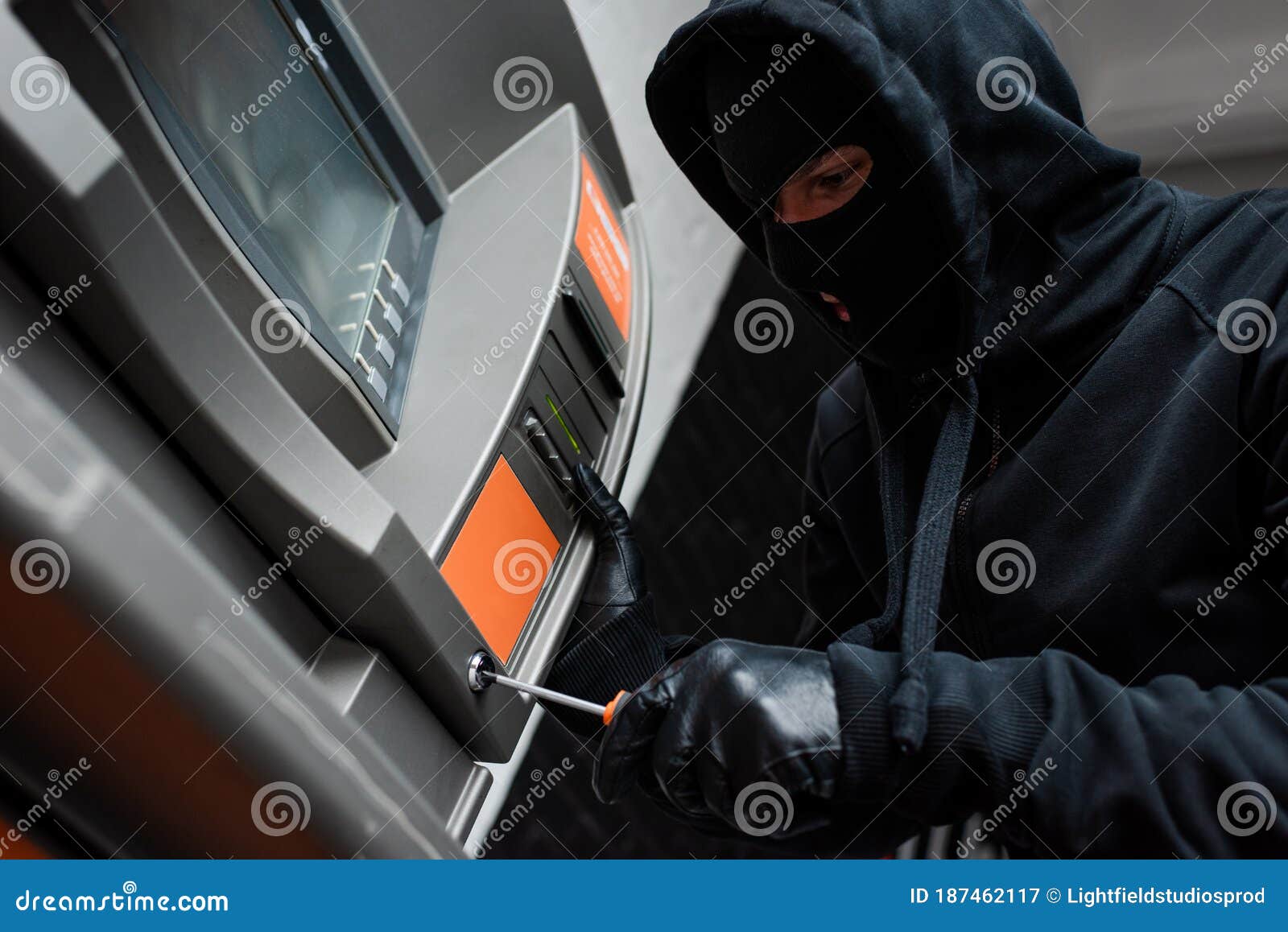 Angle View of Thief in Balaclava Stock Image - Image of banking, theft ...