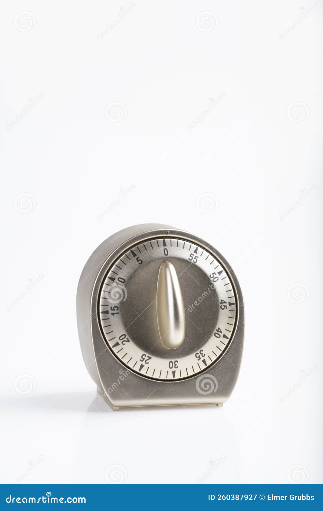An Angle View of a Timer with the Dial at Zero on a White Background ...