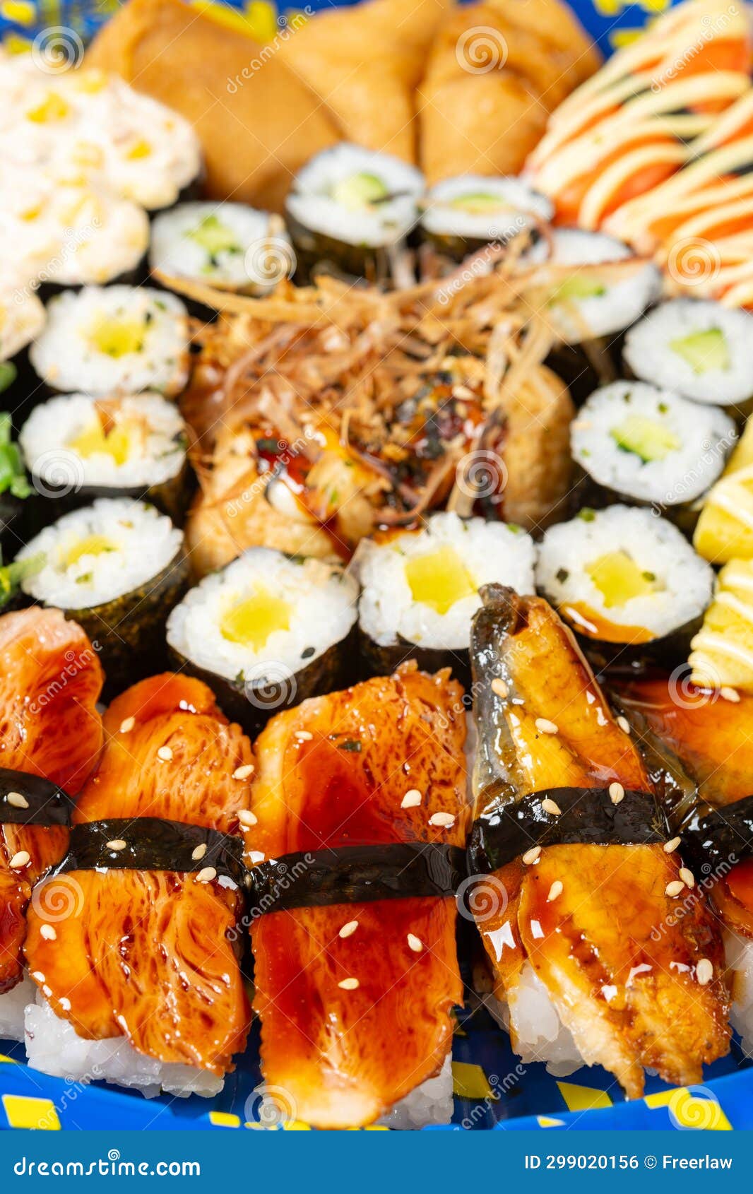 Various Sushi at Vertical Composition Stock Photo - Image of meal ...