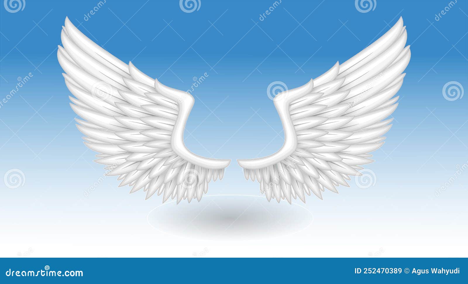 Realistic Fantasy White Angle Wings. Eps Vector. Stock Illustration ...