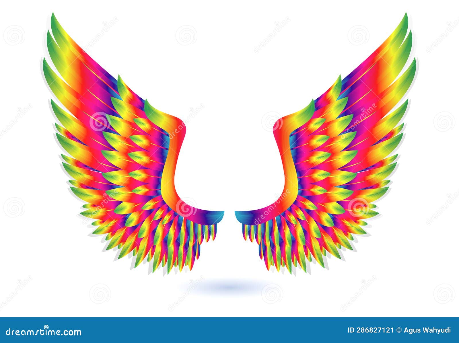 Set Of Angle Wings Cartoon Icon Design Template With Various Models ...
