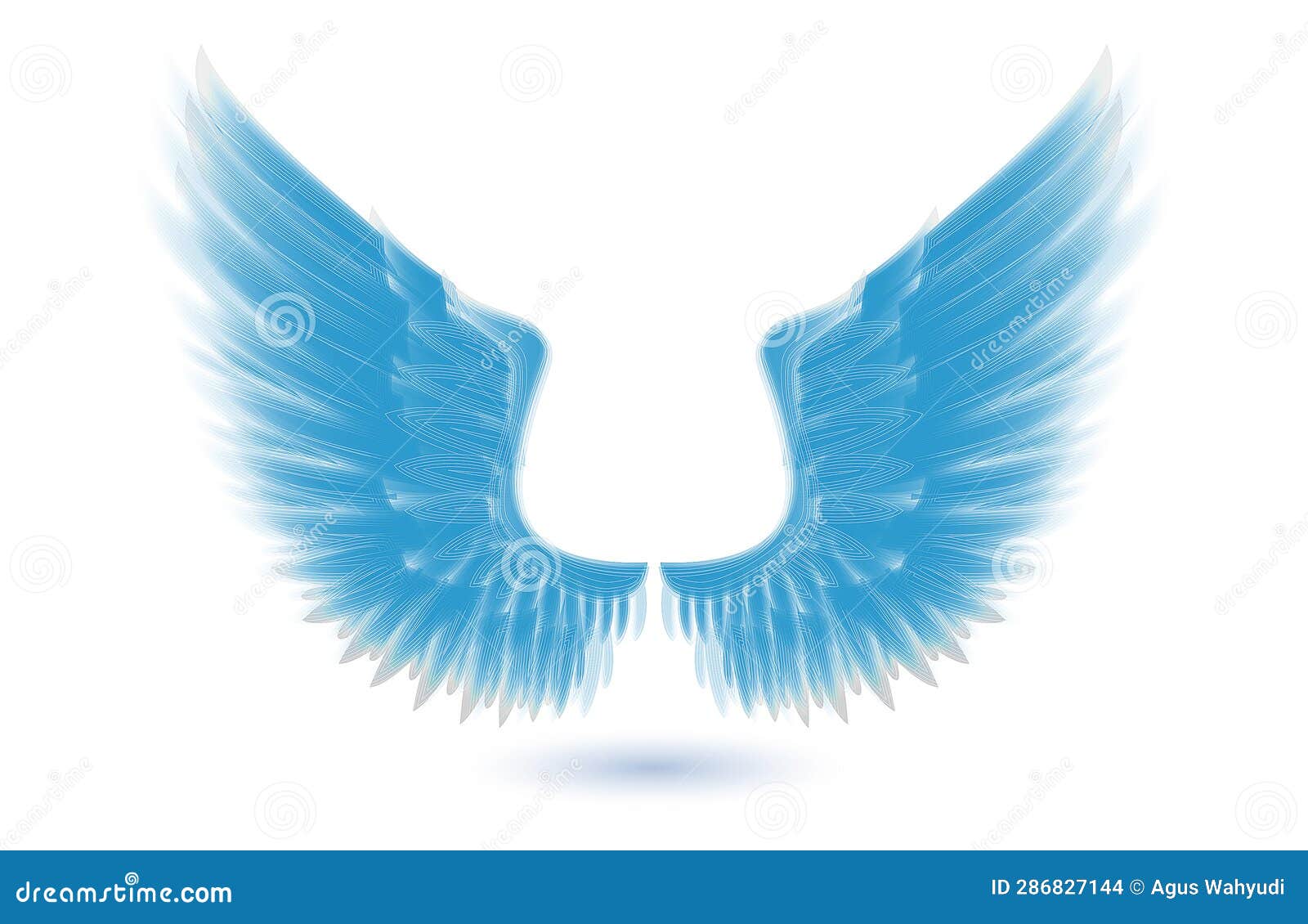 Realistic Fantasy White Angle Wings. 3D Render Stock Illustration ...