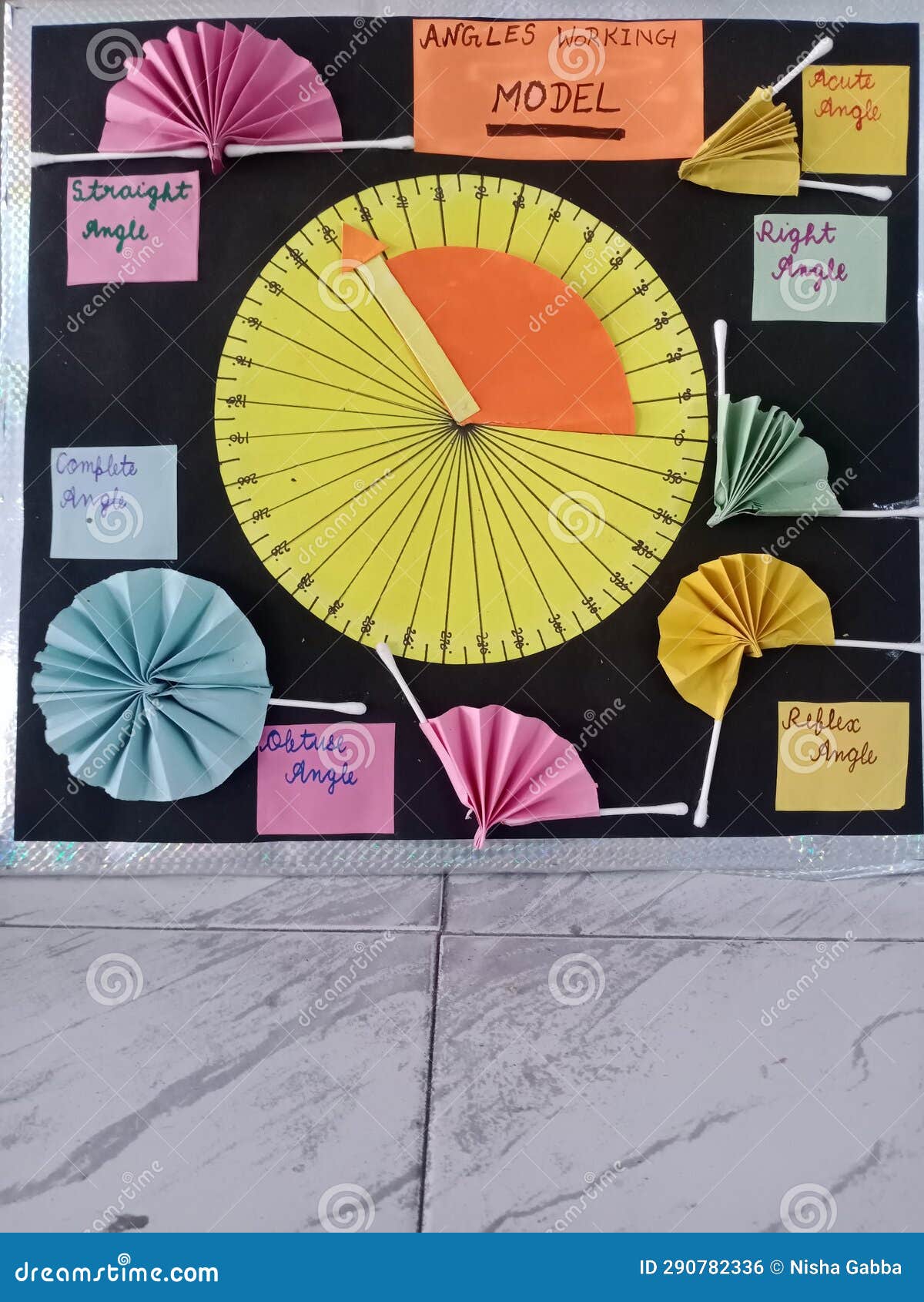 Angle Working Model in Mathematics for Class 7 Stock Photo - Image of ...