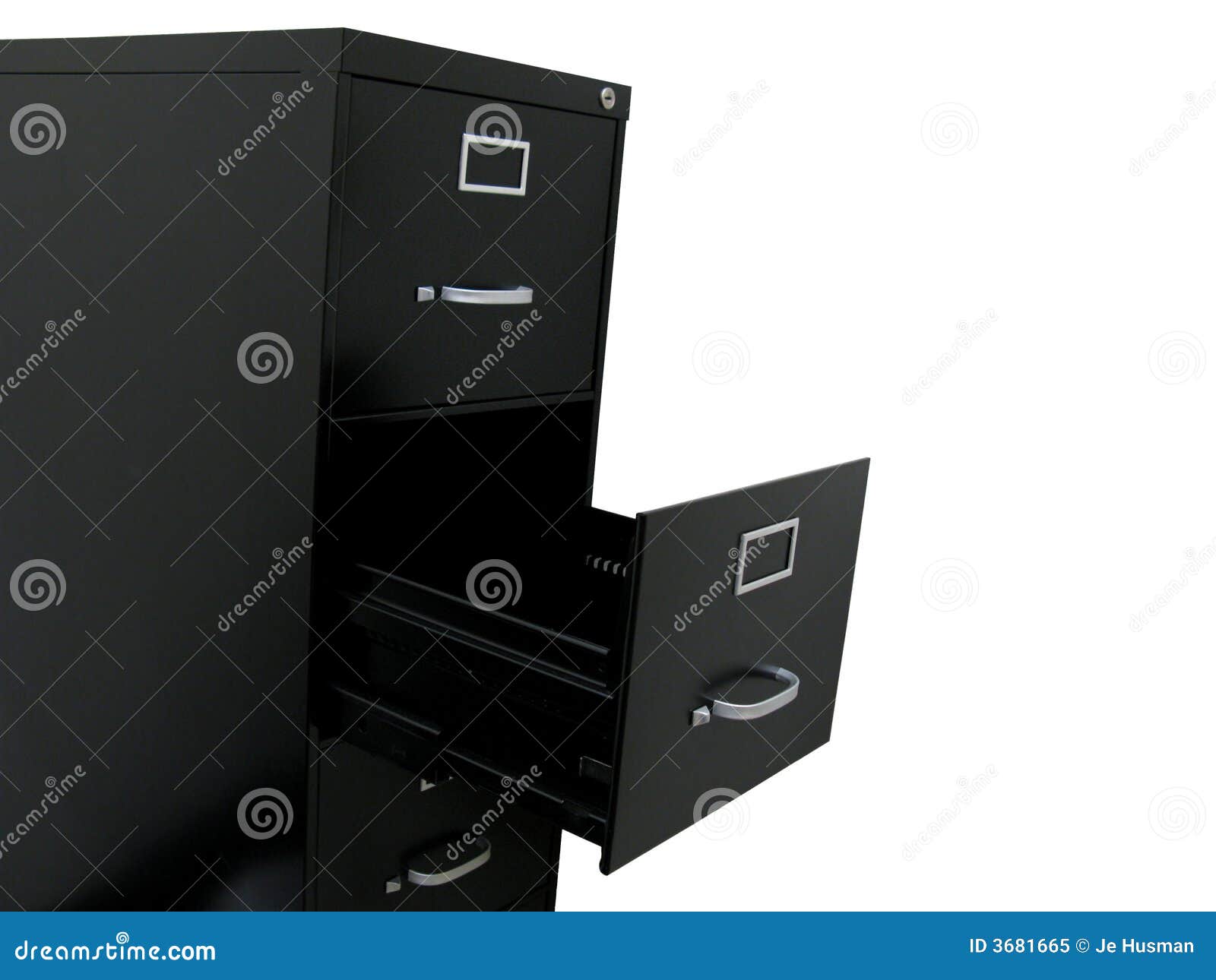 Angled Black Filing Cabinet Wi Stock Image - Image of profile, filing ...