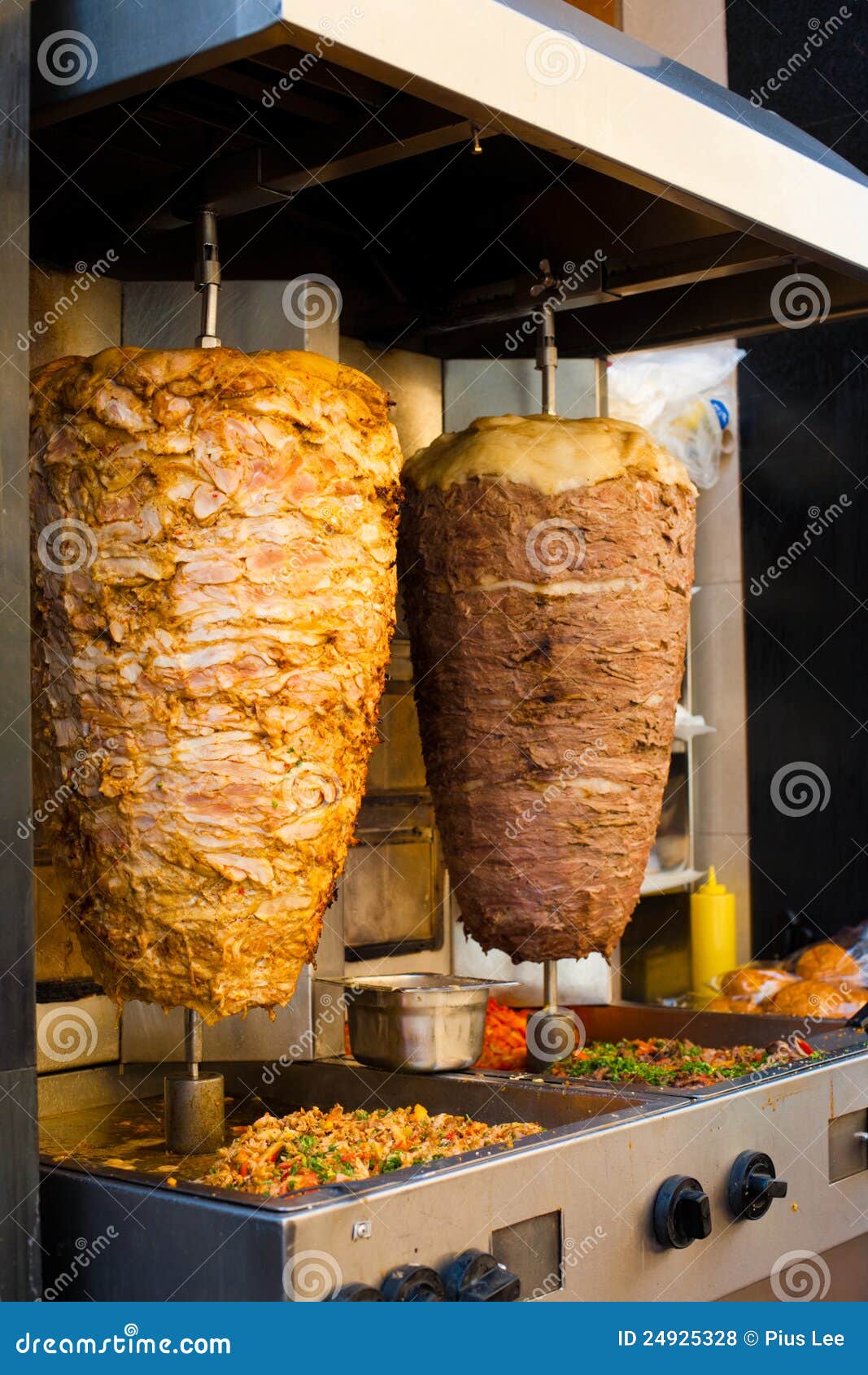 Angled Chicken Lamb Middle Eastern Meat Grill Stock Photo - Image of ...